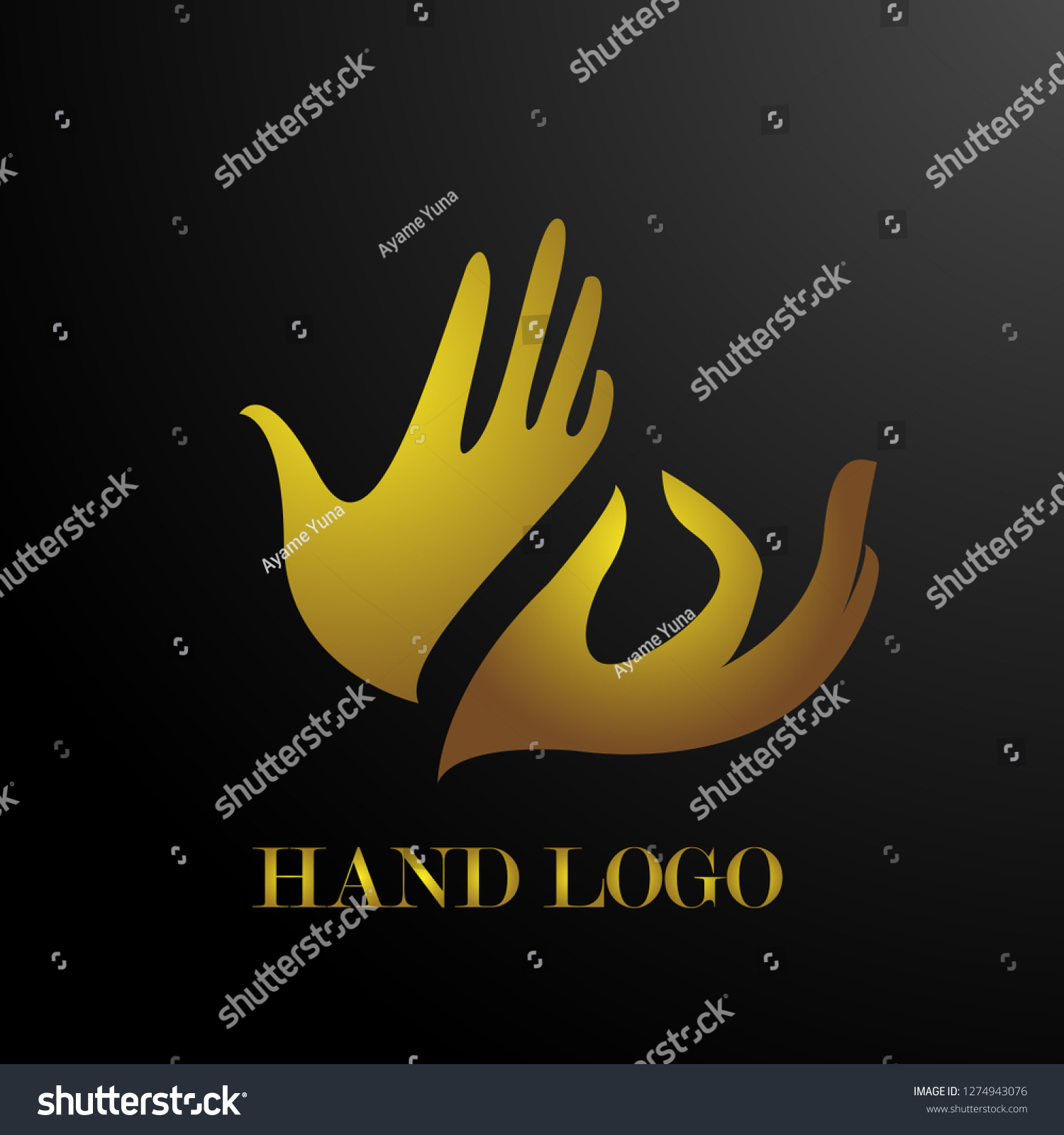 Gold Hand Logo Design Vector Stock Vector (Royalty Free) 1274943076 ...