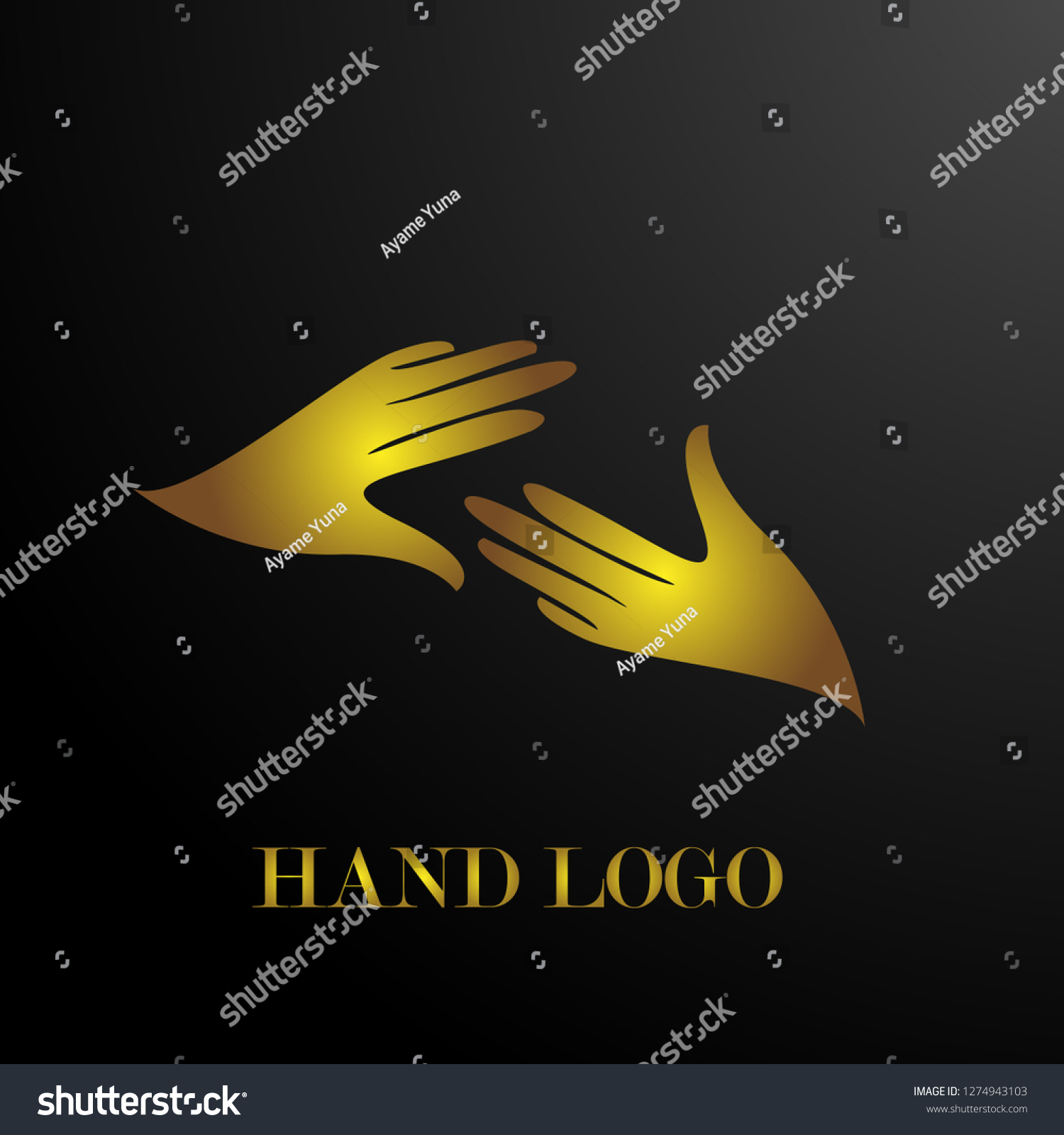 Gold Hand Logo Design Vector Stock Vector (Royalty Free) 1274943103 ...