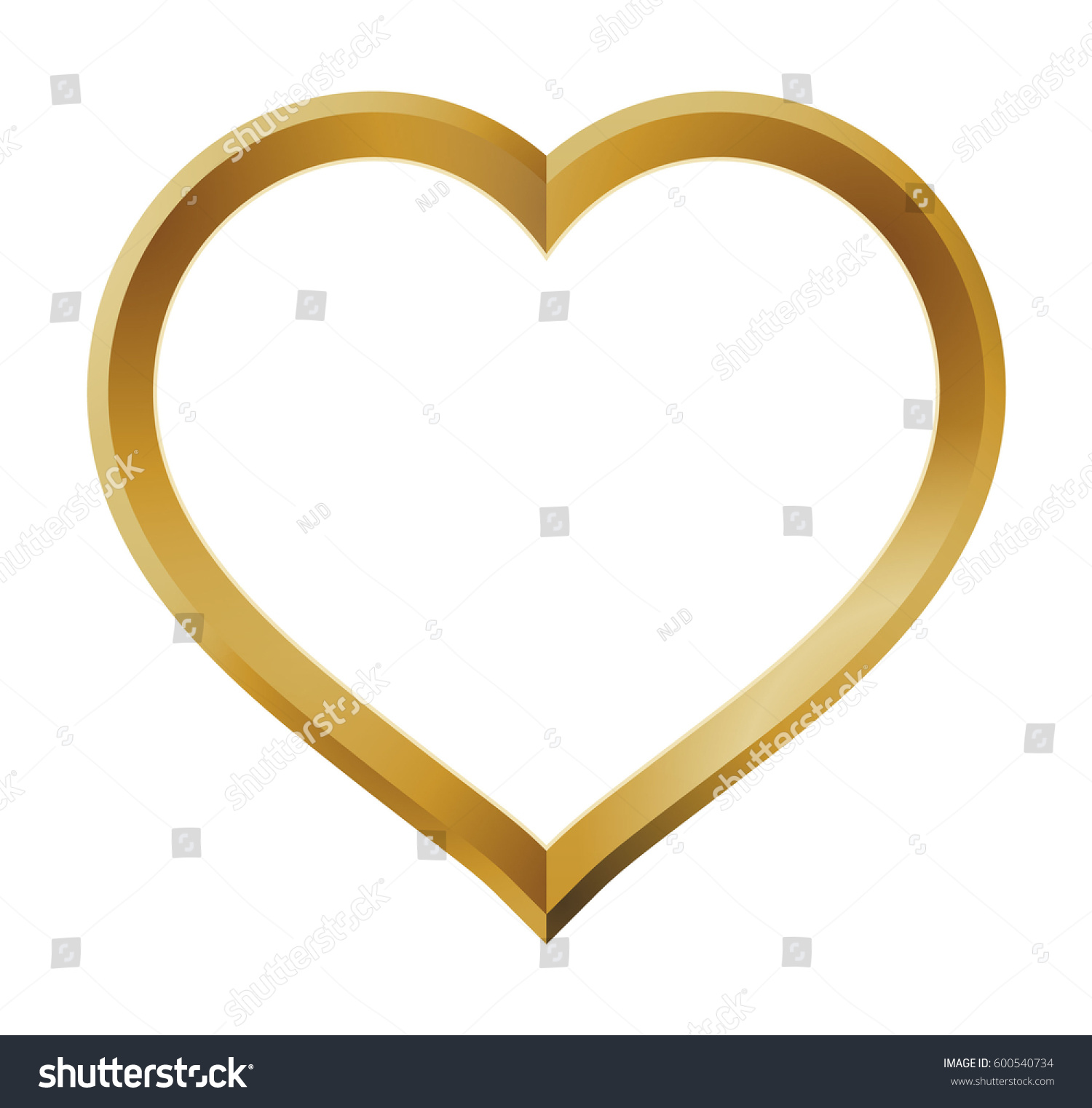 Gold Heart Ring Vector Illustration Stock Vector (Royalty Free) 600540734