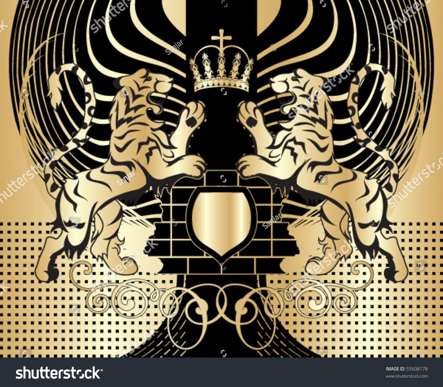 Gold Heraldry Stock Vector (Royalty Free) 55608178