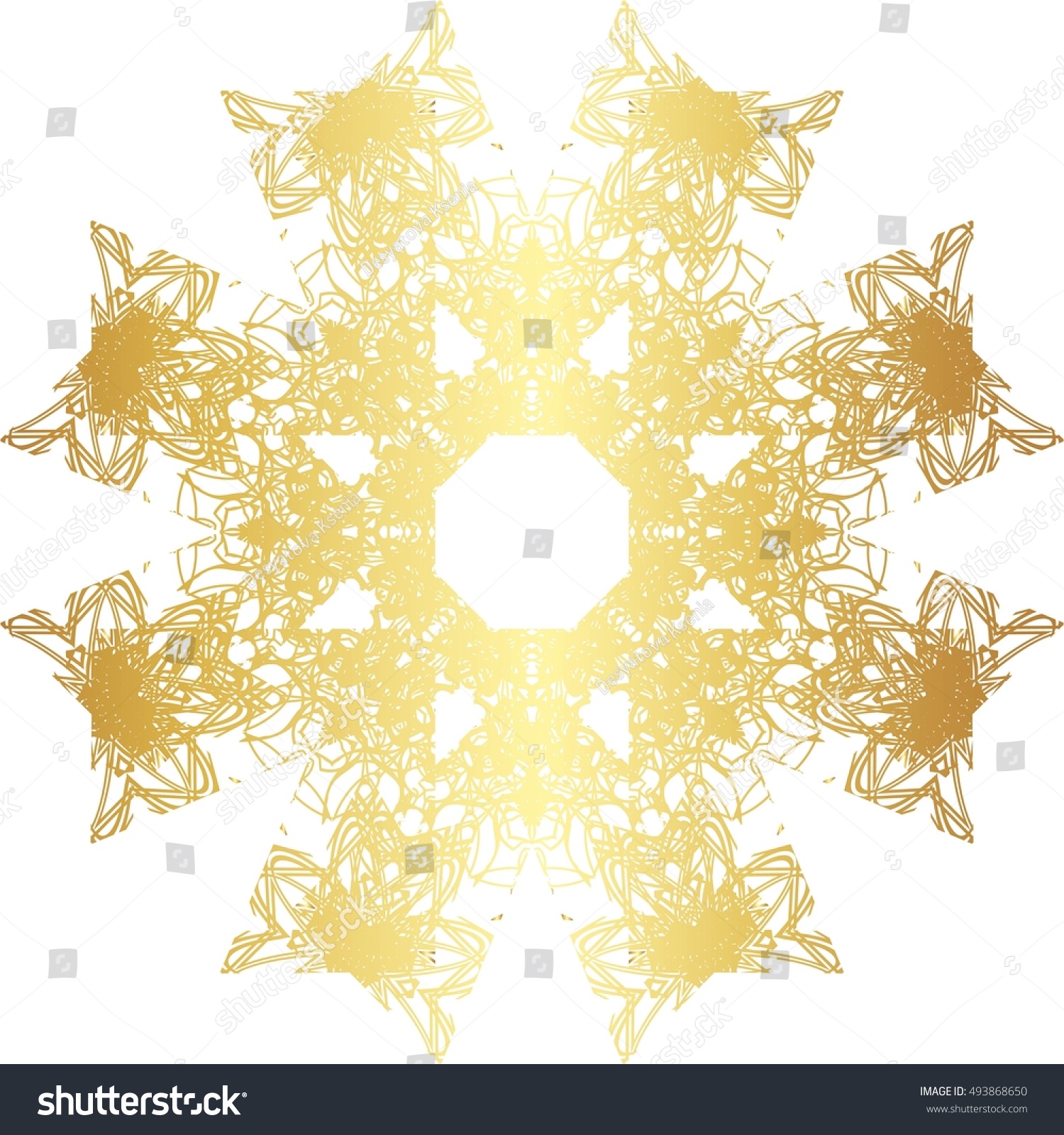 Gold Lace Pattern On White Background Stock Vector (Royalty Free ...