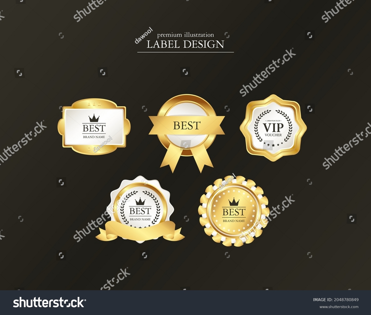 Gold Leaf High Quality Label Design Stock Vector (Royalty Free) 2048780849