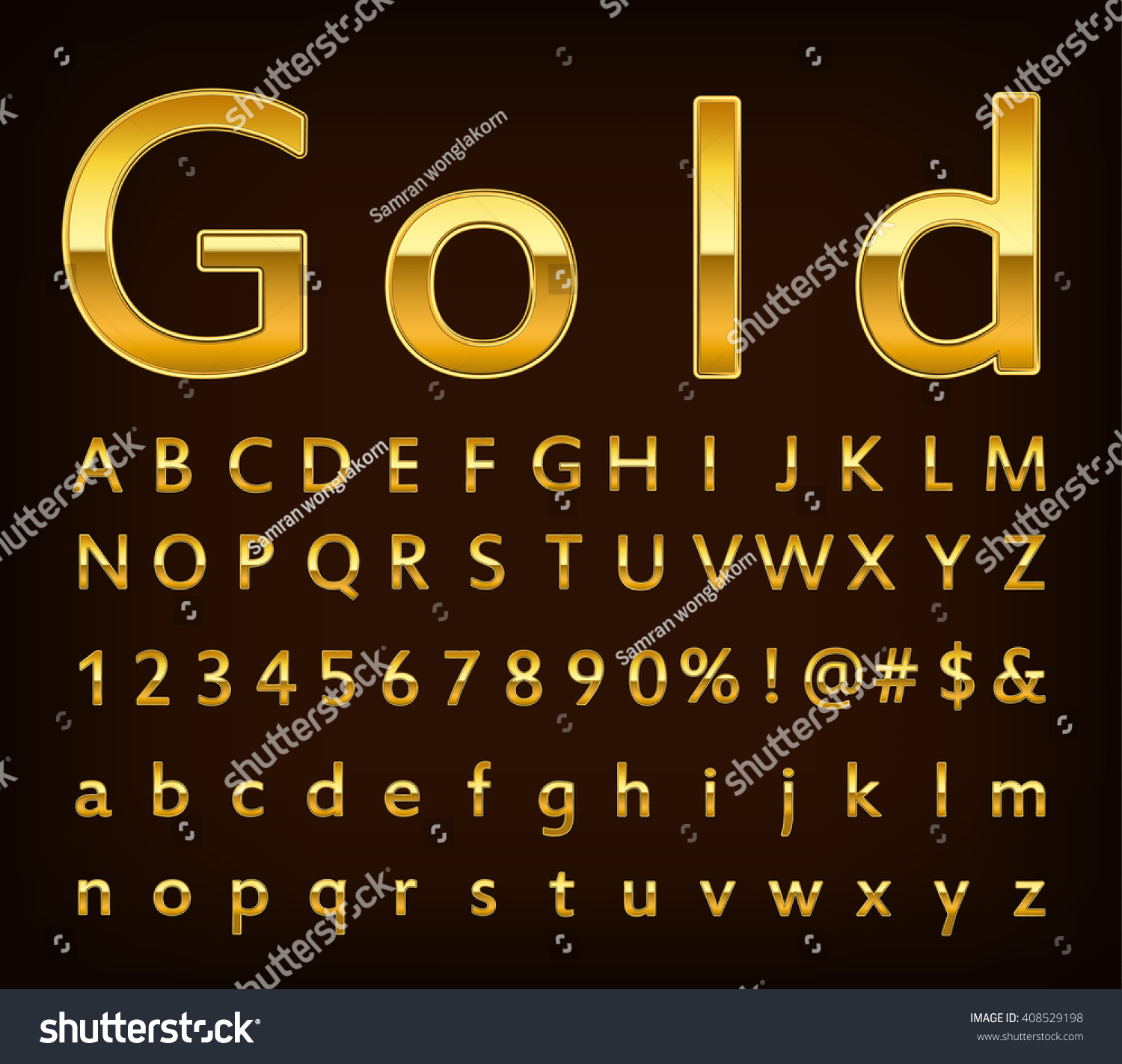 Gold Letter Stock Vector (Royalty Free) 408529198 | Shutterstock