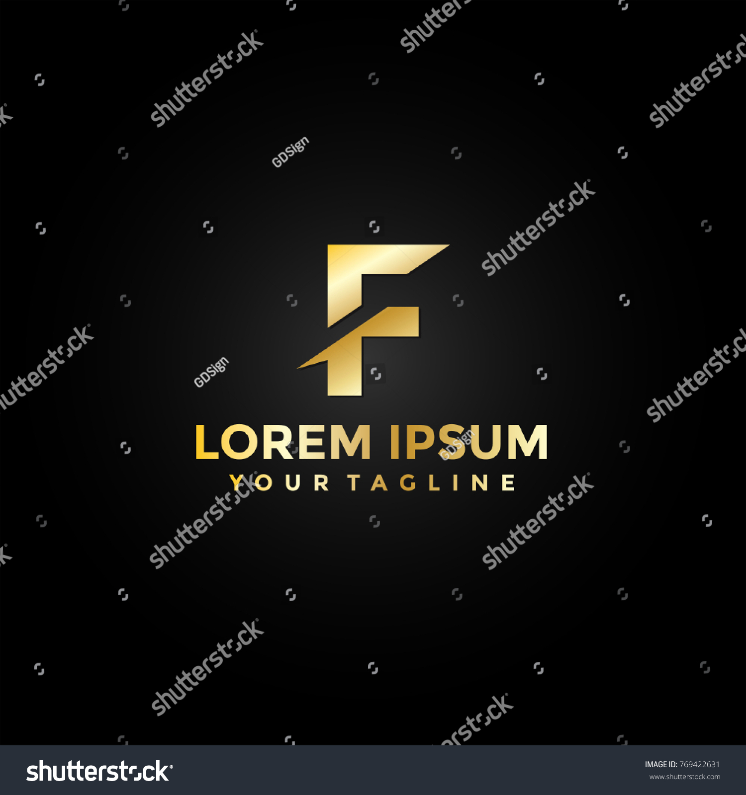 Gold Letter F Logo Vector: vector de stock (libre de regalías ...