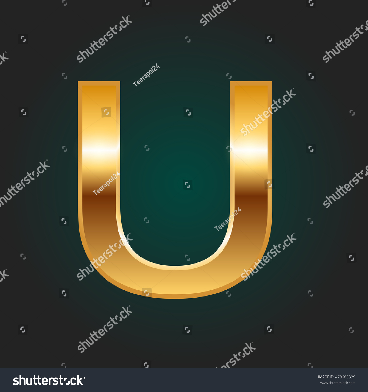 Gold Letter U Vector Stock Vector (Royalty Free) 478685839 | Shutterstock