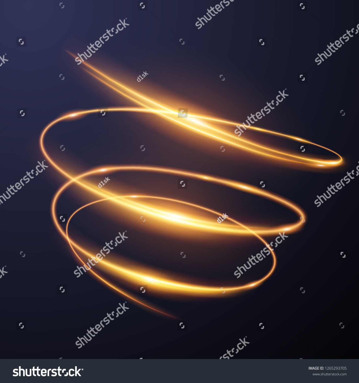 Gold Light Spiral Effect Stock Vector (Royalty Free) 1265293705 ...