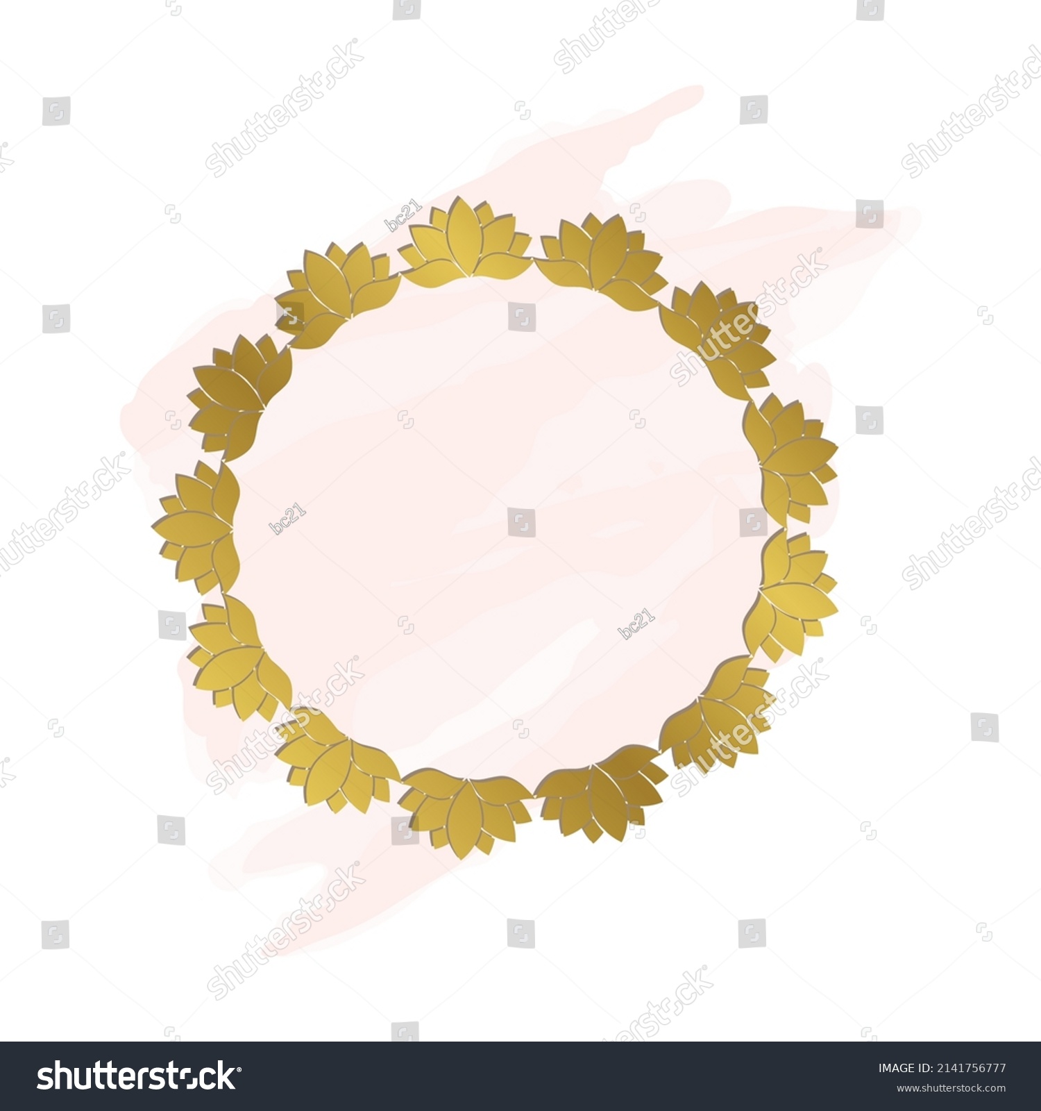 Gold Lotus Label Frame Vector Stock Vector (Royalty Free) 2141756777 ...