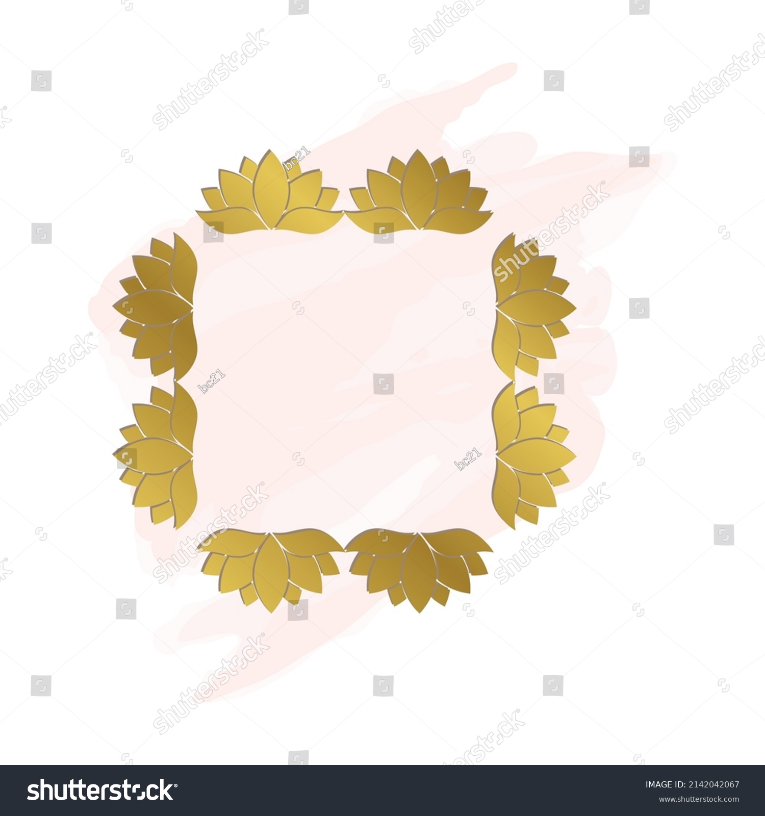 Gold Lotus Label Frame Vector Stock Vector (Royalty Free) 2142042067 ...