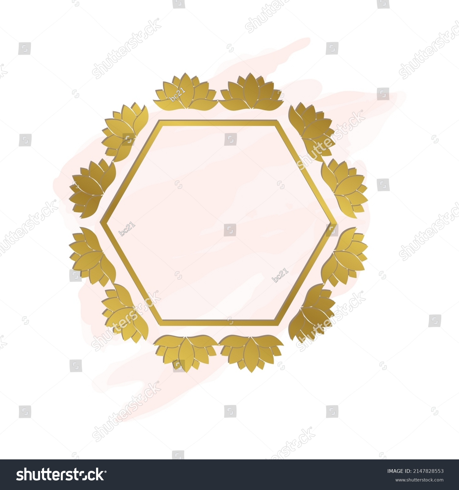 Gold Lotus Label Frame Vector Stock Vector (Royalty Free) 2147828553 ...