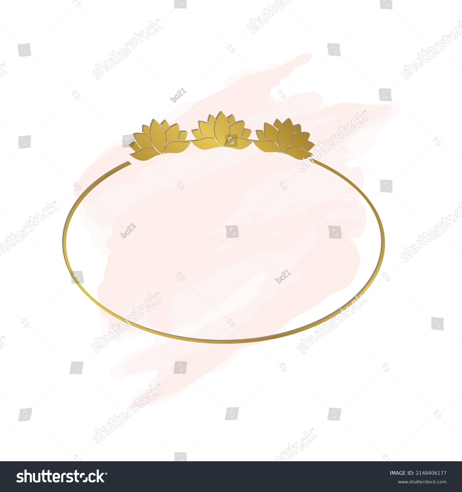 Gold Lotus Label Frame Vector Stock Vector (Royalty Free) 2148406177 ...