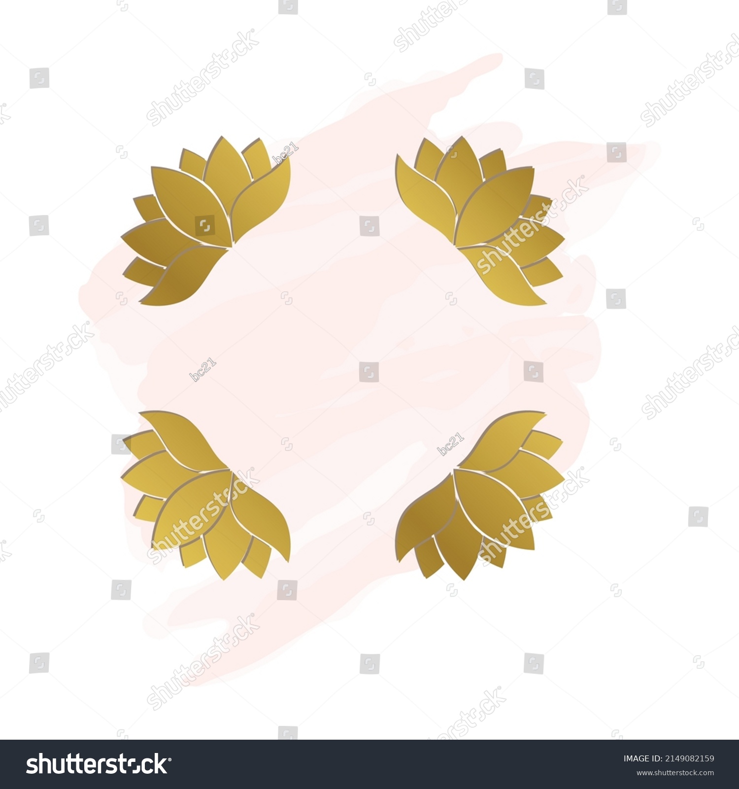 Gold Lotus Label Frame Vector Stock Vector (Royalty Free) 2149082159 ...