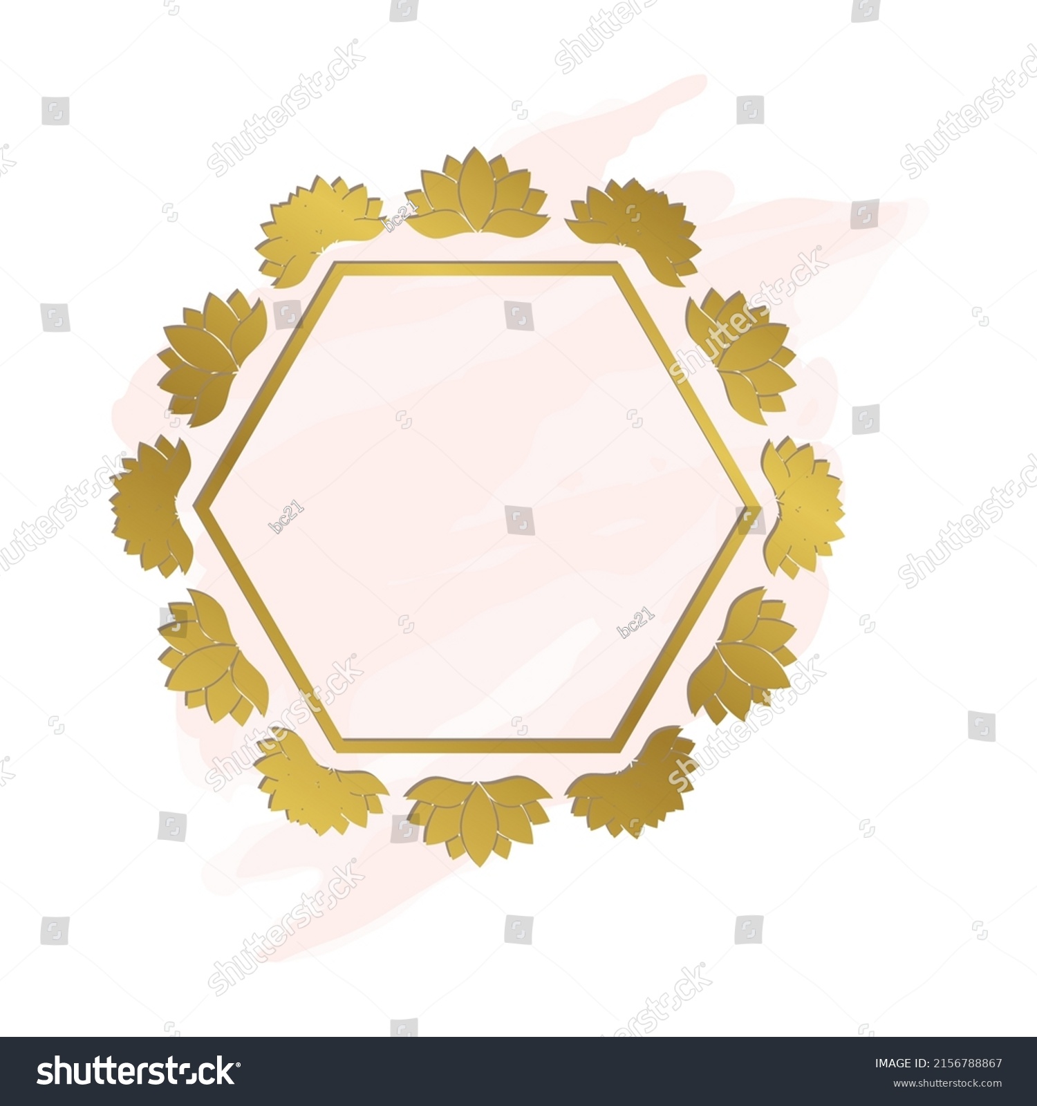 Gold Lotus Label Frame Vector Stock Vector (Royalty Free) 2156788867 ...