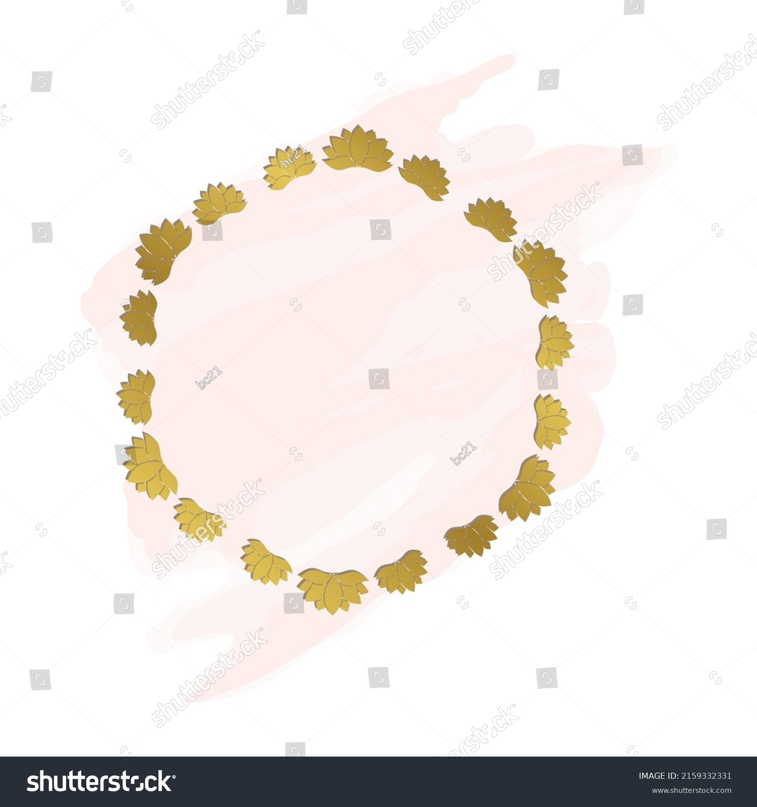 Gold Lotus Label Frame Vector Stock Vector (Royalty Free) 2159332331 ...