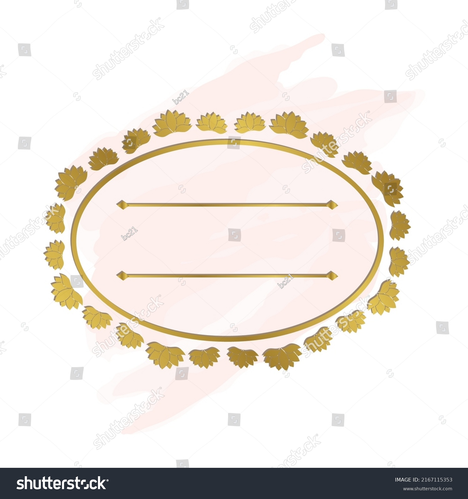 Gold Lotus Label Frame Vector Stock Vector (Royalty Free) 2167115353 ...