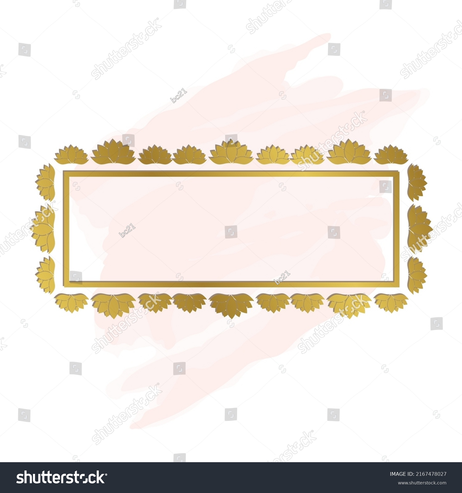 Gold Lotus Label Frame Vector Stock Vector (Royalty Free) 2167478027 ...