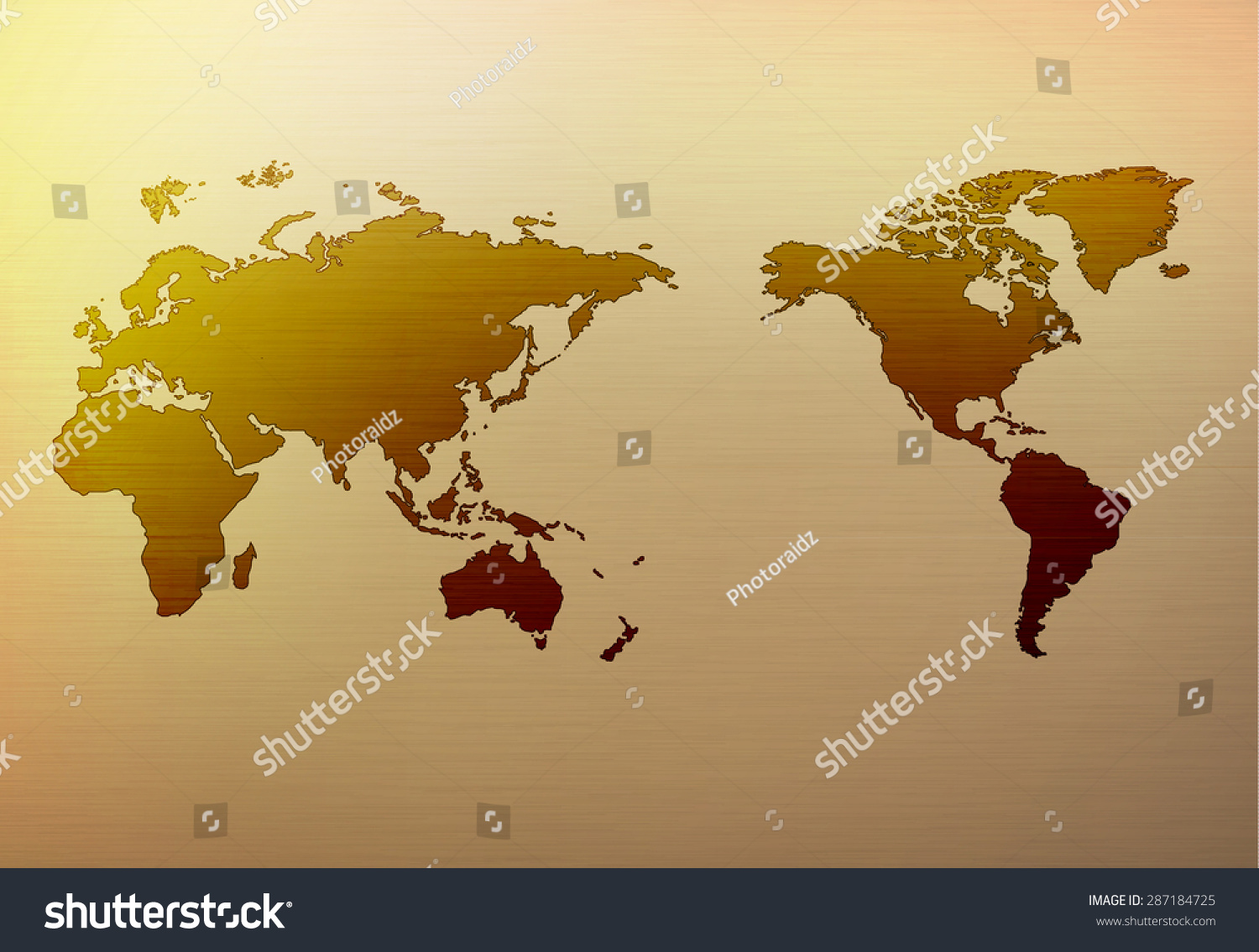 Gold Map Metal Background Stock Vector (Royalty Free) 287184725 ...