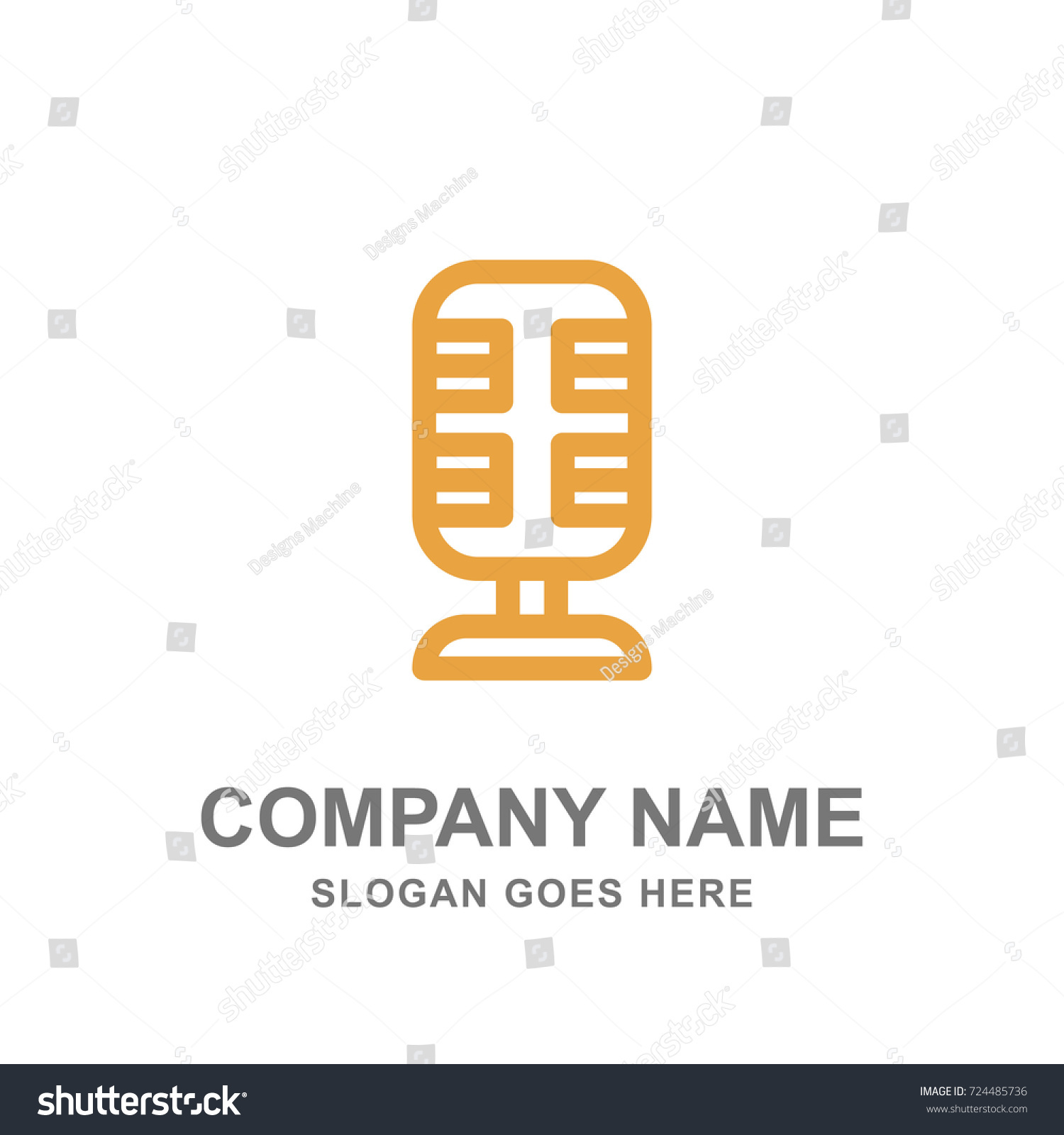 Gold Microphone Logo Vector Icon Stock Vector (Royalty Free) 724485736