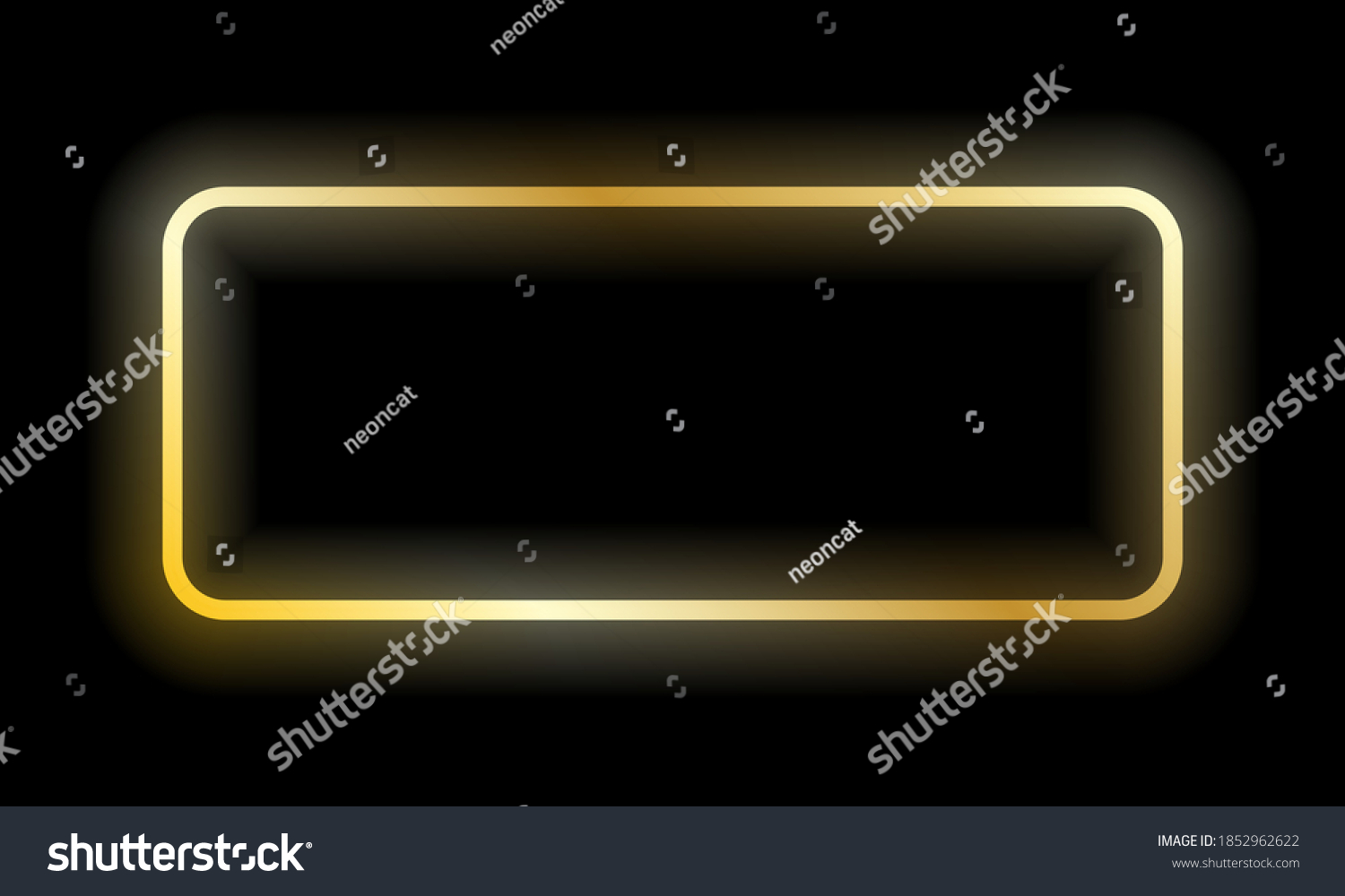 Gold Neon Rectangle Vector Illustration Stock Vector (Royalty Free ...