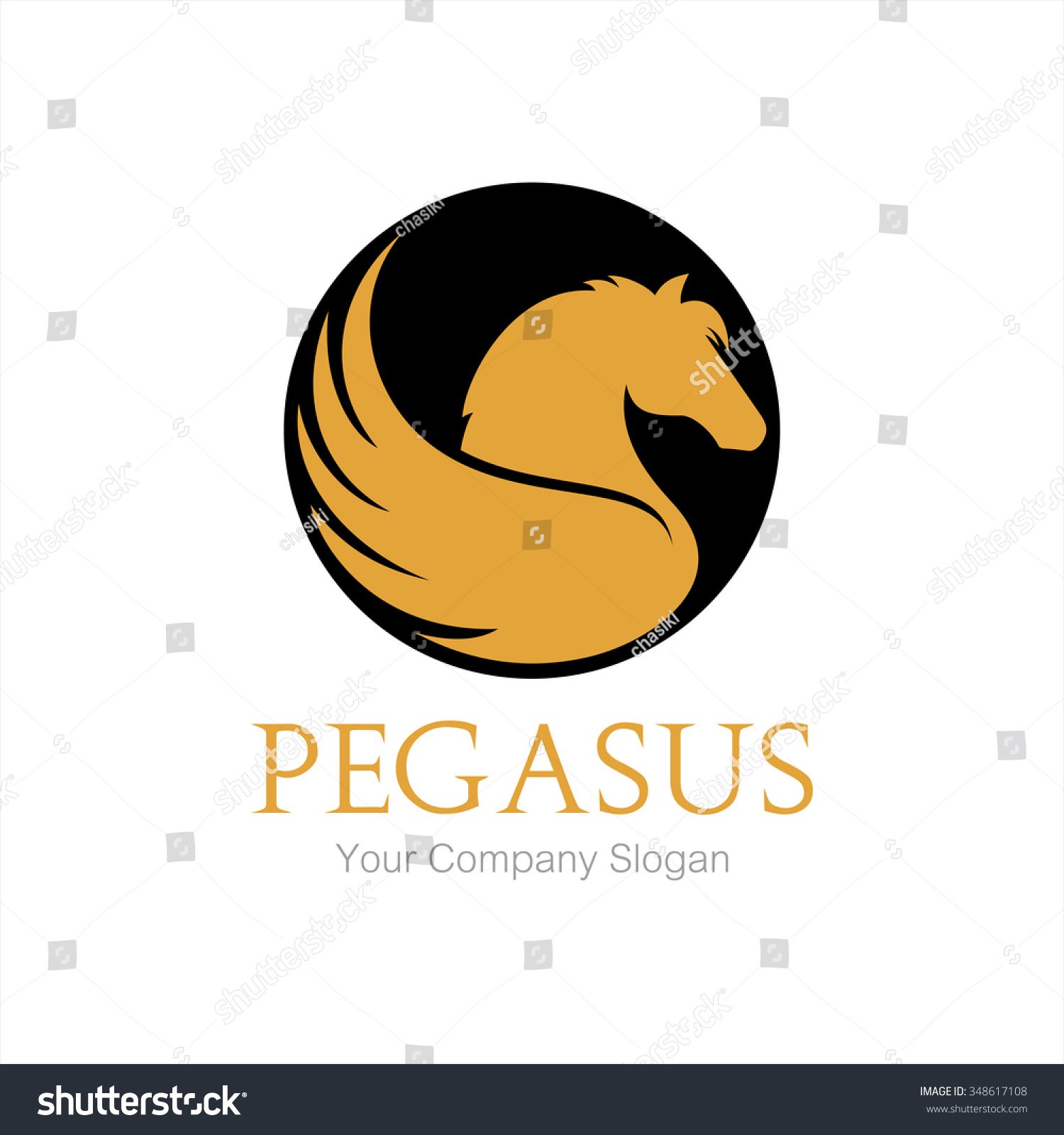 Gold Pegasus Logovector Logo Template Stock Vector (Royalty Free ...