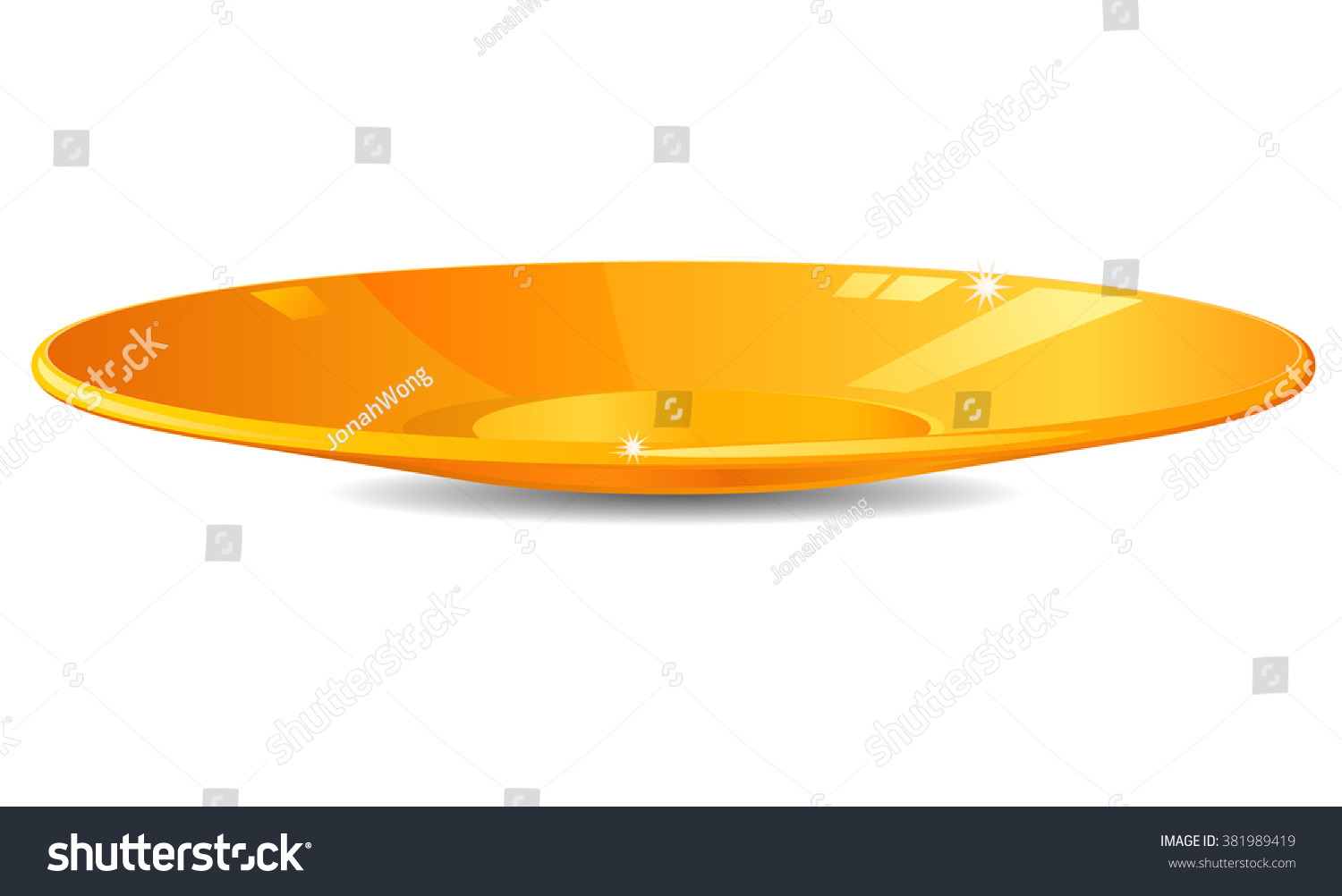 Gold Plate Vector Icon Stock Vector (Royalty Free) 381989419