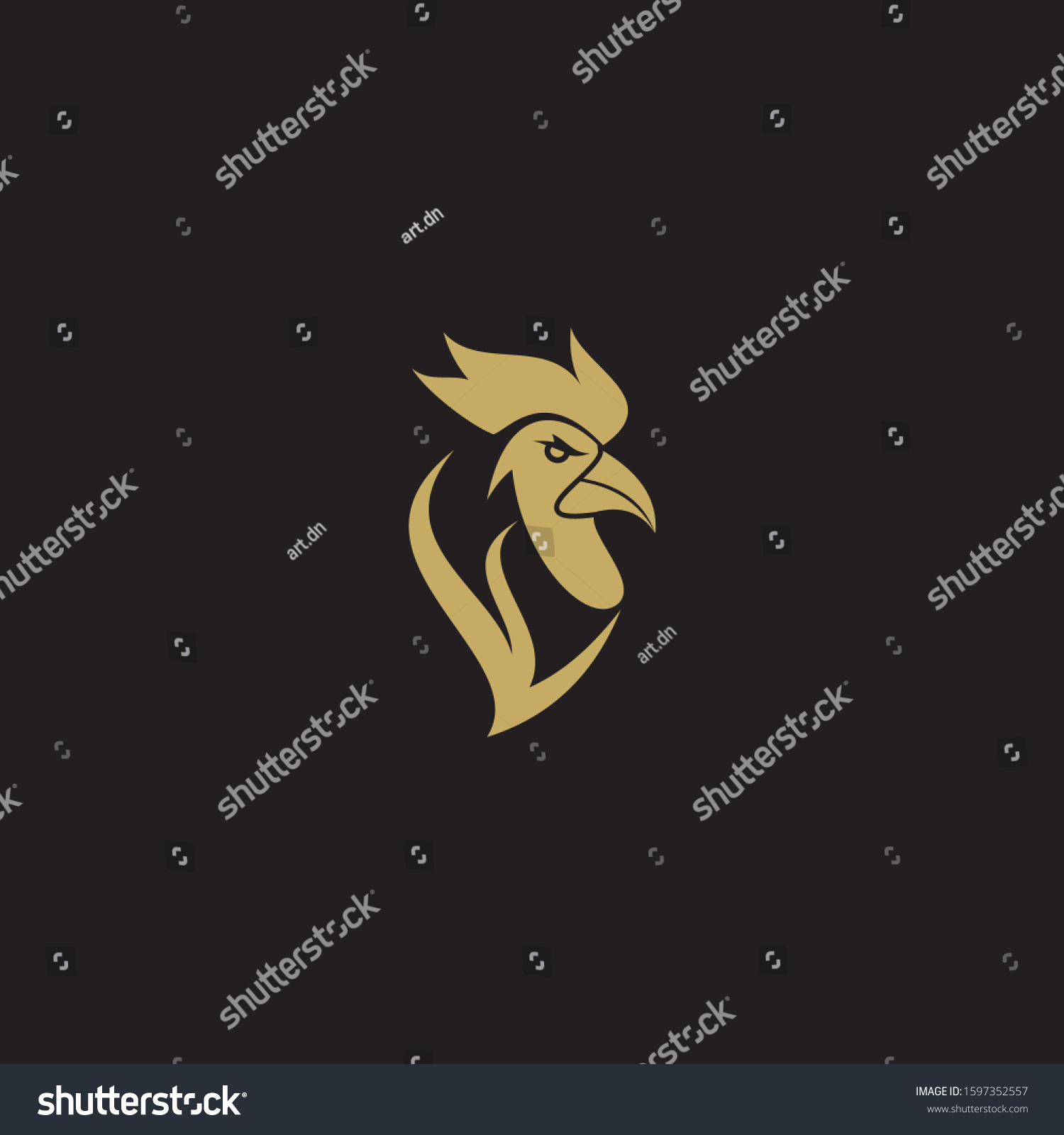 Gold Roster Logo Vector Design: vector de stock (libre de regalías ...