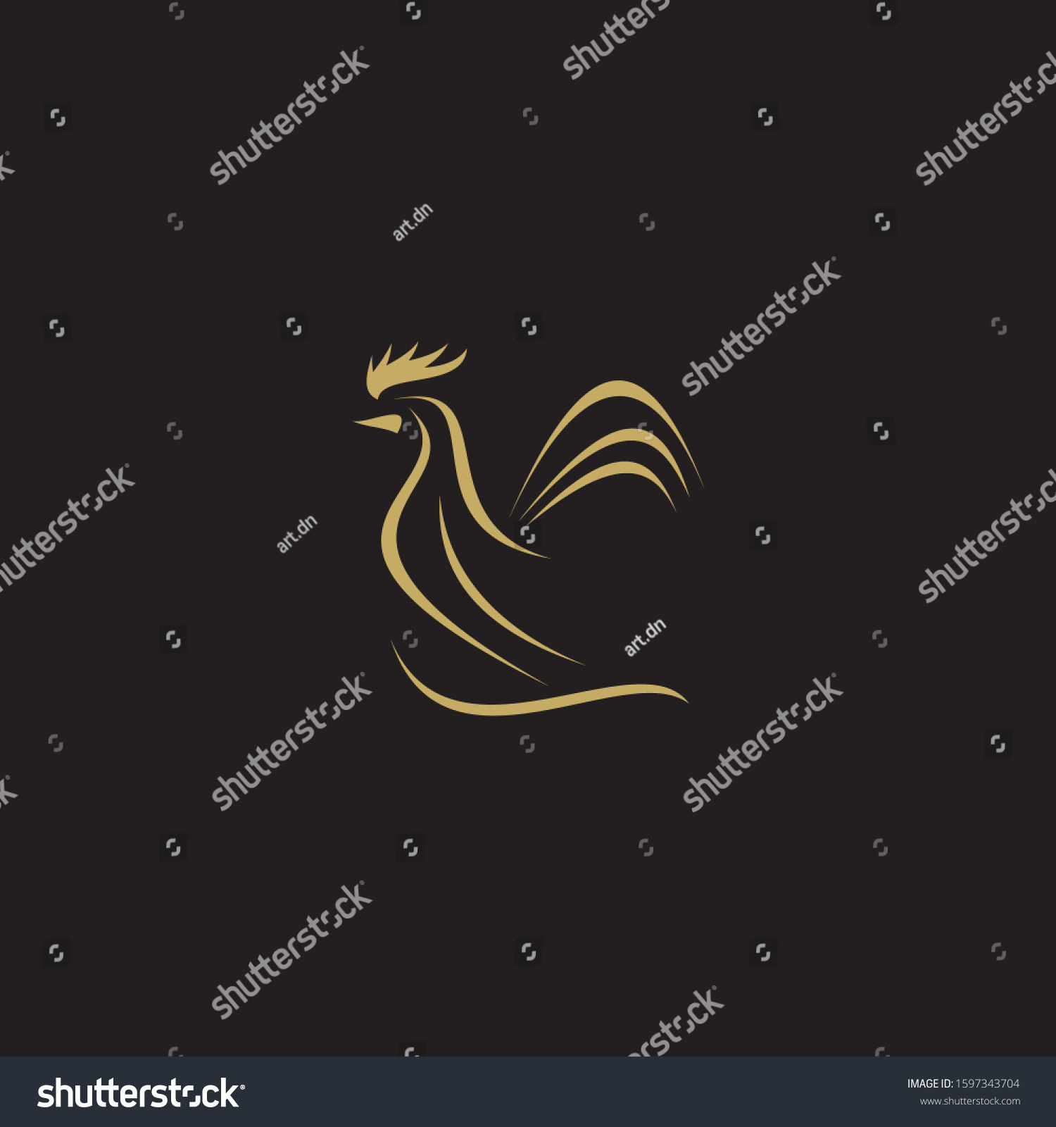 Gold Roster Logo Vector Design Template Stock Vector (Royalty Free ...