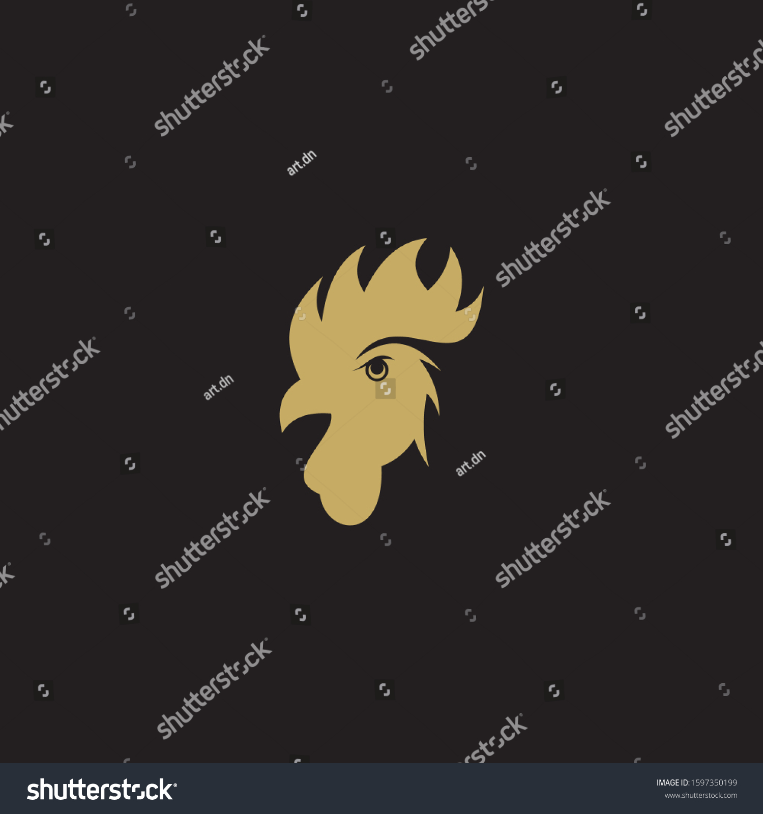 Gold Roster Logo Vector Design Template Stock Vector (Royalty Free ...