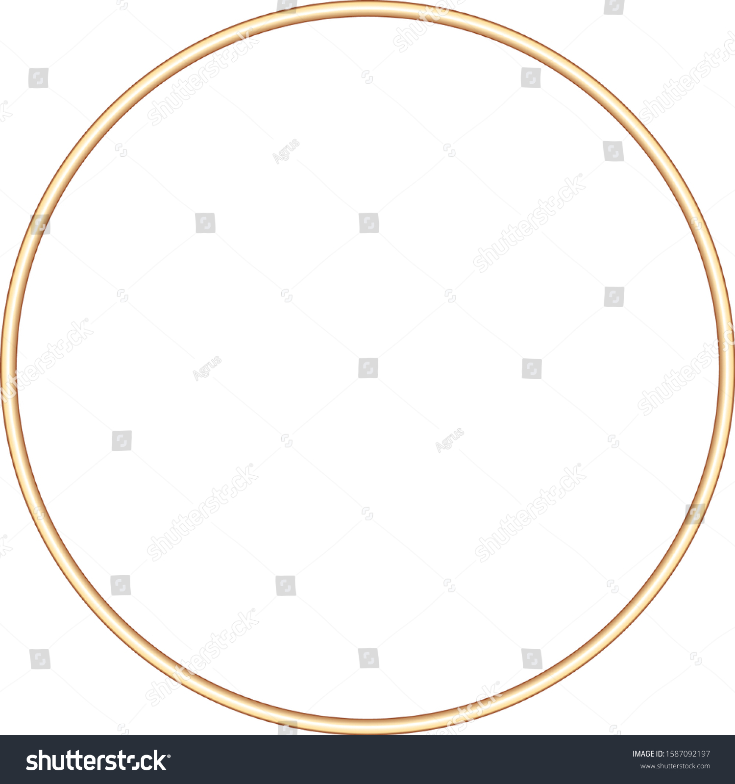 Gold Round Frame On Transparent Background Stock Vector (Royalty Free ...
