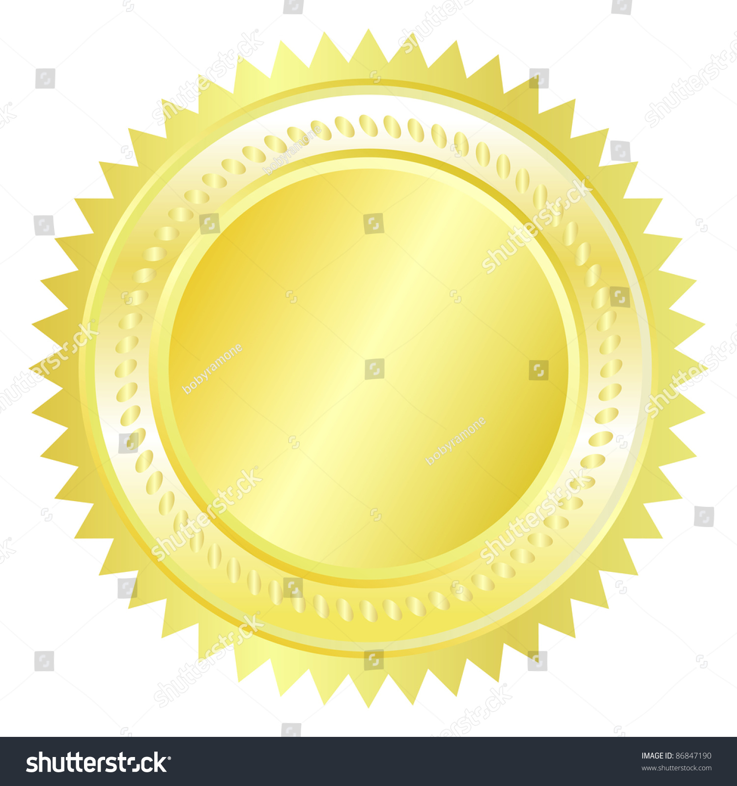 Gold Seal Stock Vector (Royalty Free) 86847190 - Shutterstock