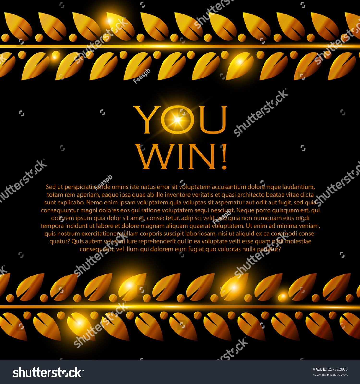 Gold Shining Winner Frame Vector Illustration Stock Vector (Royalty ...