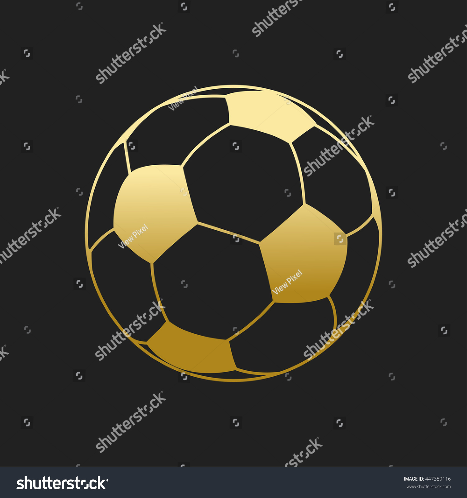 Gold Soccer Ball Vector Stock Vector (Royalty Free) 447359116 ...