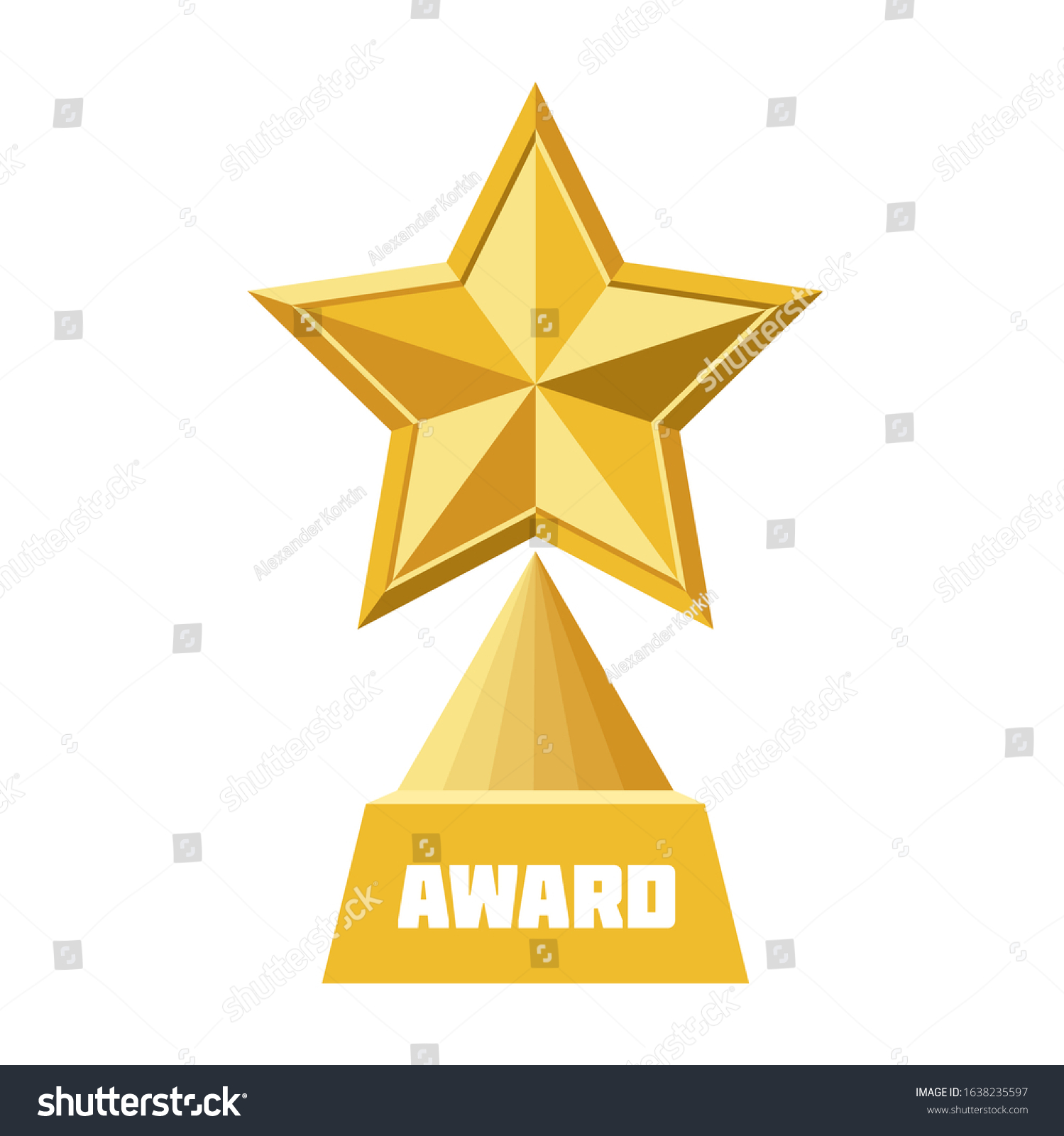 Gold Star Award Vector Logo Stock Vector (Royalty Free) 1638235597 ...