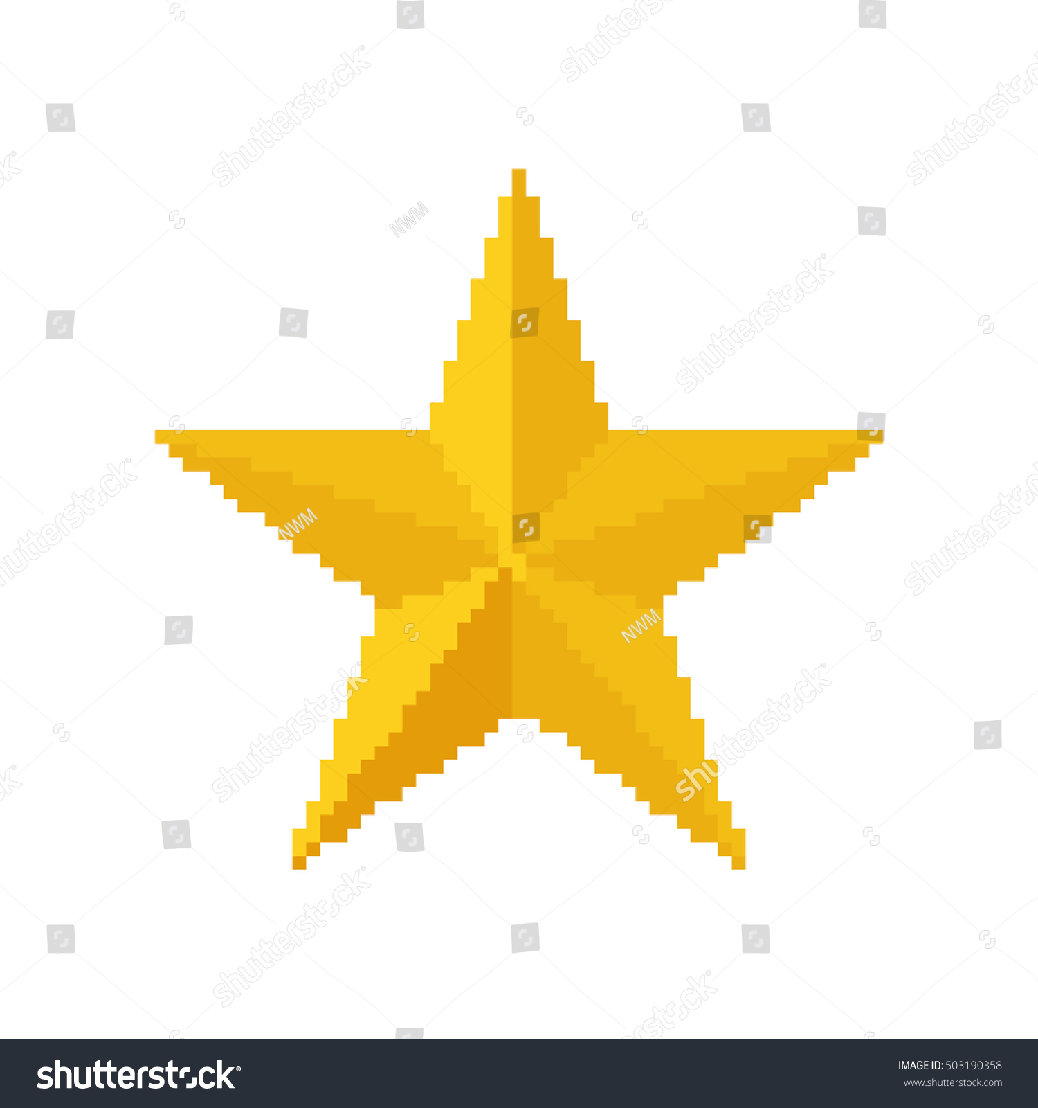 Gold Star 8 Bit Pixel Vector Stock Vector (Royalty Free) 503190358