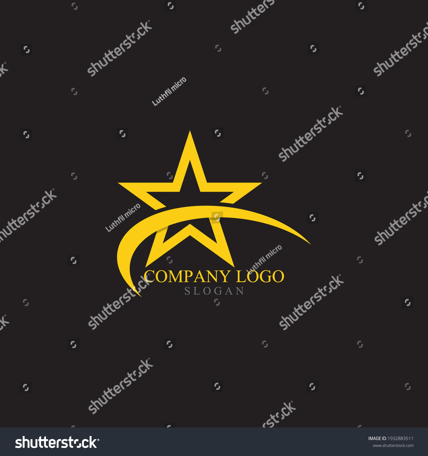 Gold Star Logo Symbol Vector Stock Vector (Royalty Free) 1932883511 ...