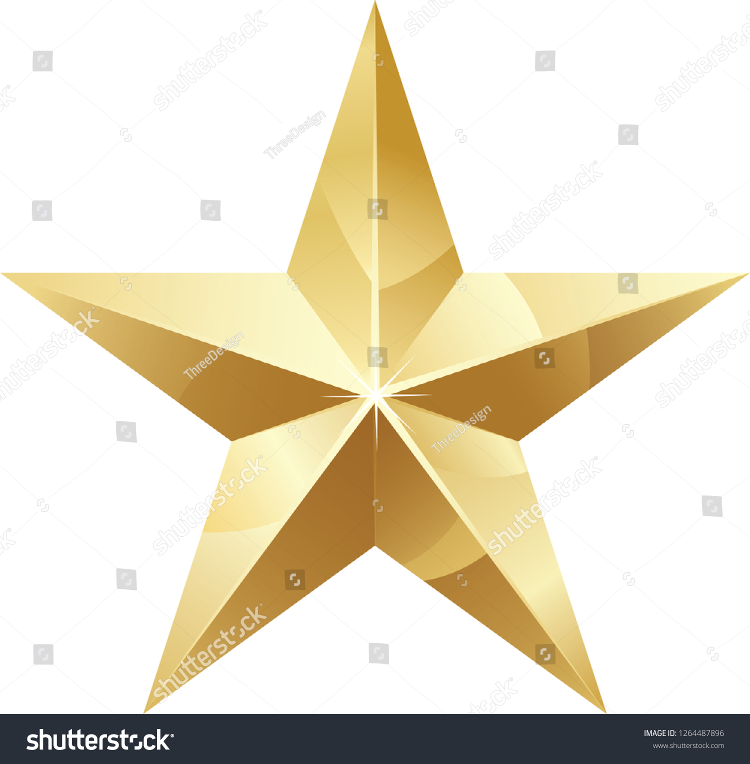 Gold Star Vector Stock Vector (Royalty Free) 1264487896