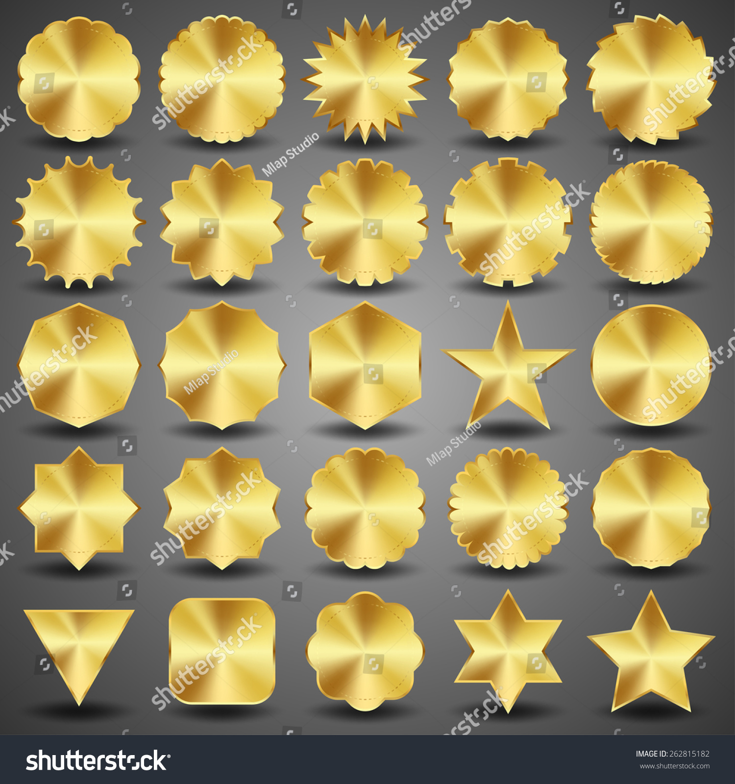 Gold Sticker Stamp Frame Set Stock Vector (Royalty Free) 262815182 ...