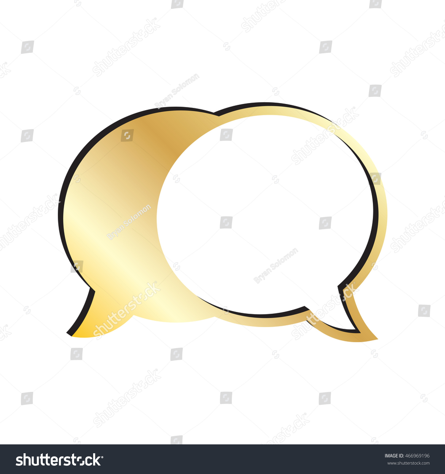 Gold Talk Bubbles Icon Stock Vector (Royalty Free) 466969196 | Shutterstock