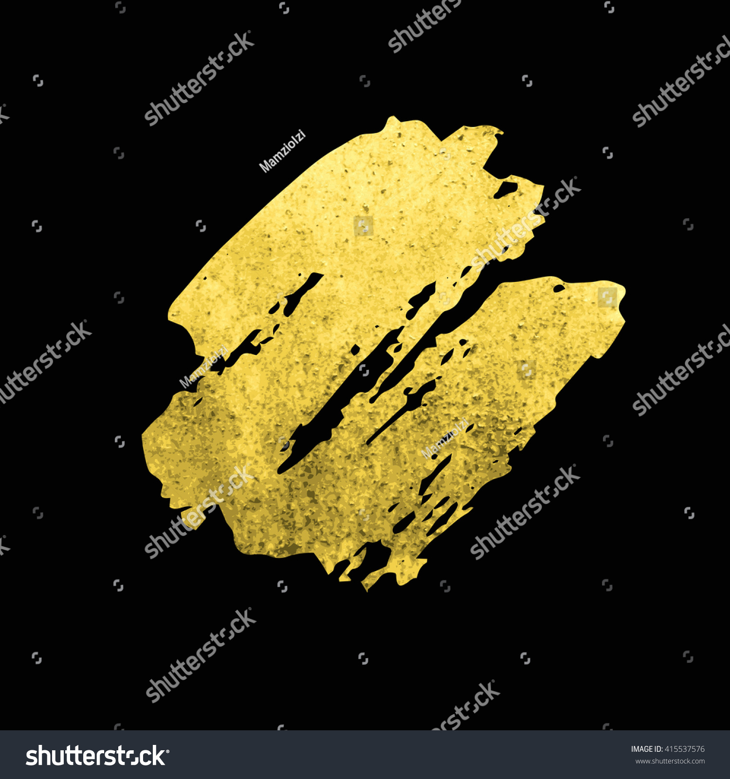 Gold Texture Hand Drawn Brush Stroke Stock Vector (Royalty Free ...