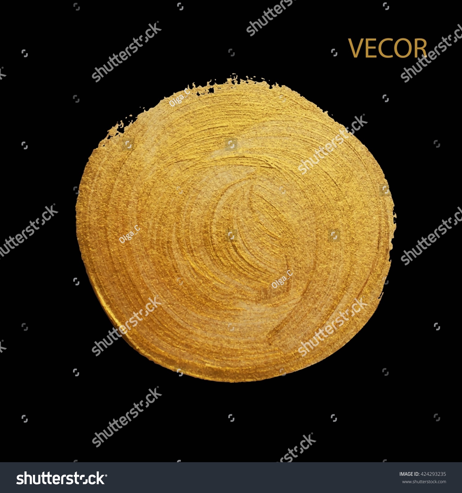 Vektor Stok Gold Texture Paint Circle Stain (Tanpa Royalti) 424293235 ...