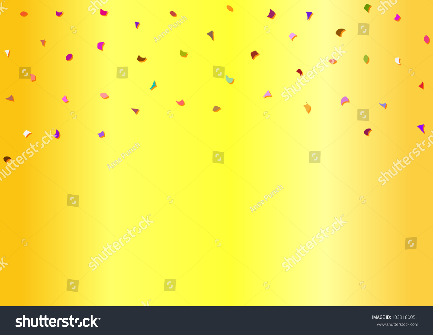 Gold Texture Falling Colored Confetti Horizontal Stock Vector (Royalty ...