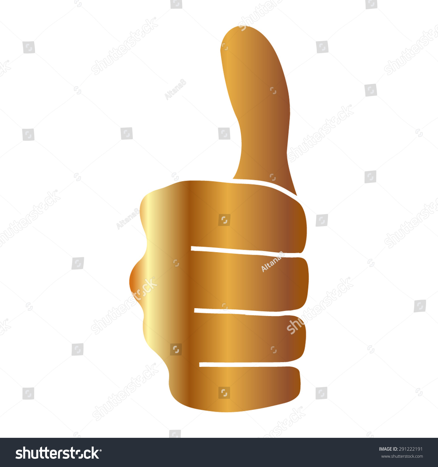 Gold Thumbs Icon Stock Vector (Royalty Free) 291222191