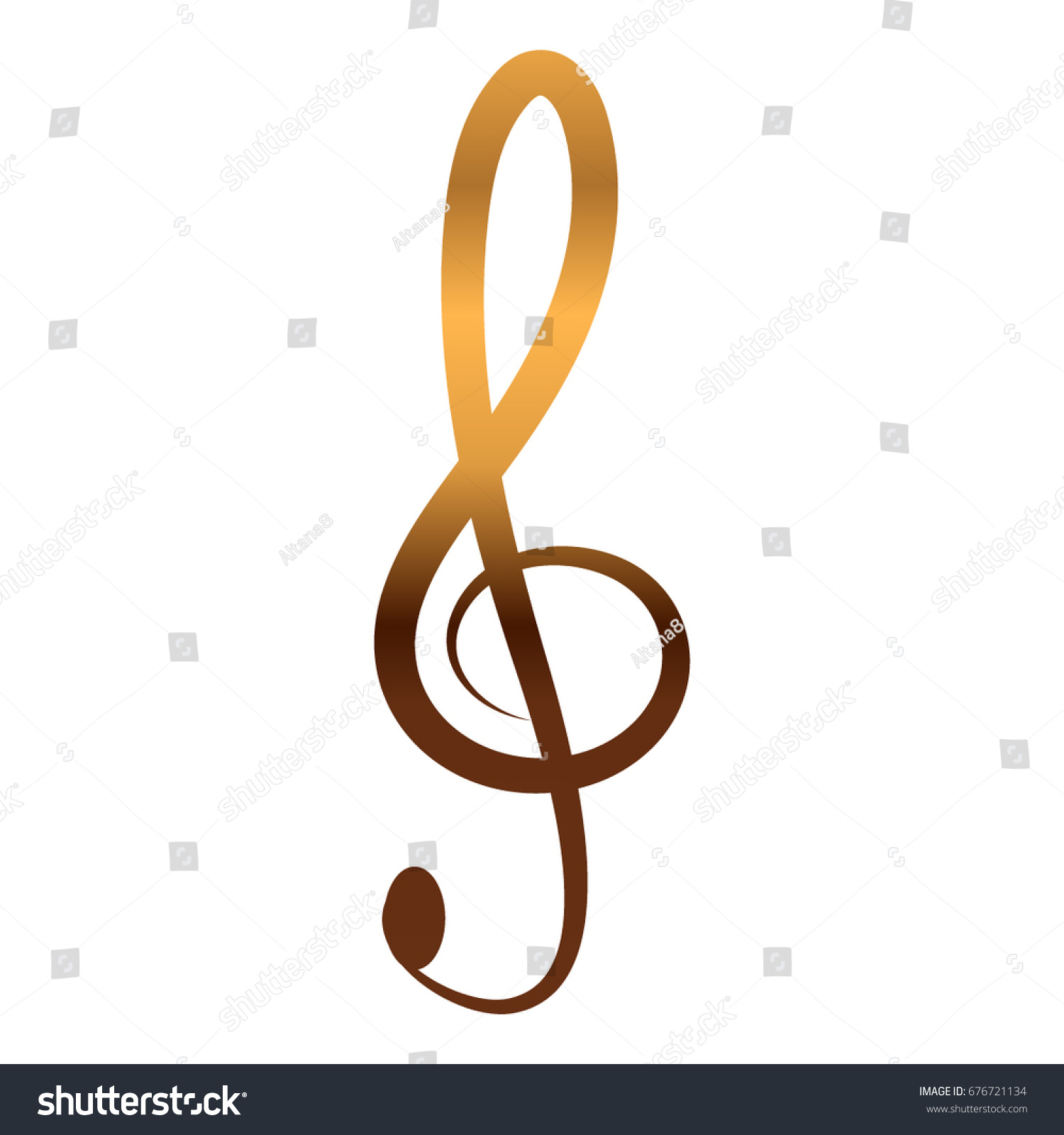 Gold Treble Clef Keys Vector Icon Stock Vector (Royalty Free) 676721134 ...