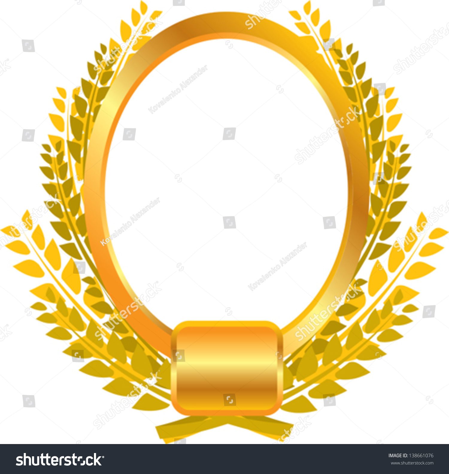 Gold Vignette Spikelets Stock Vector (Royalty Free) 138661076