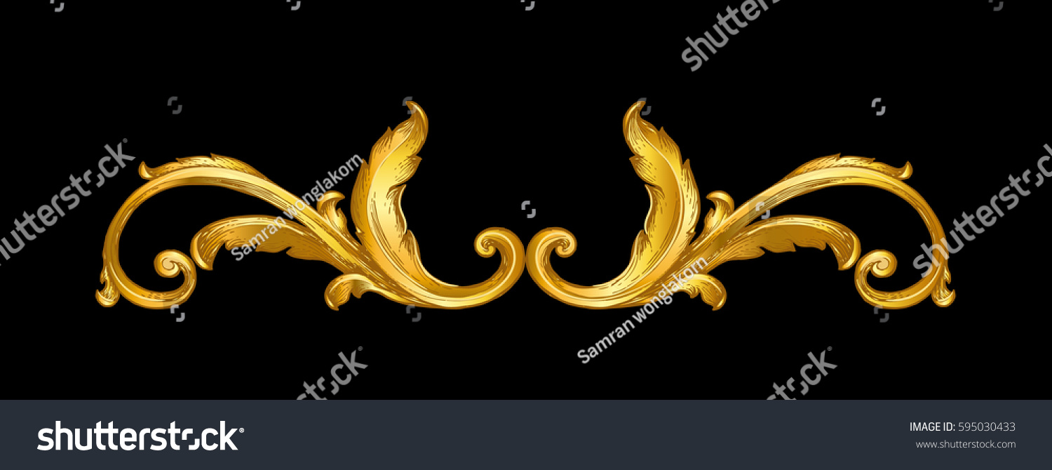 Baroque gold swirl Images, Stock Photos & Vectors | Shutterstock