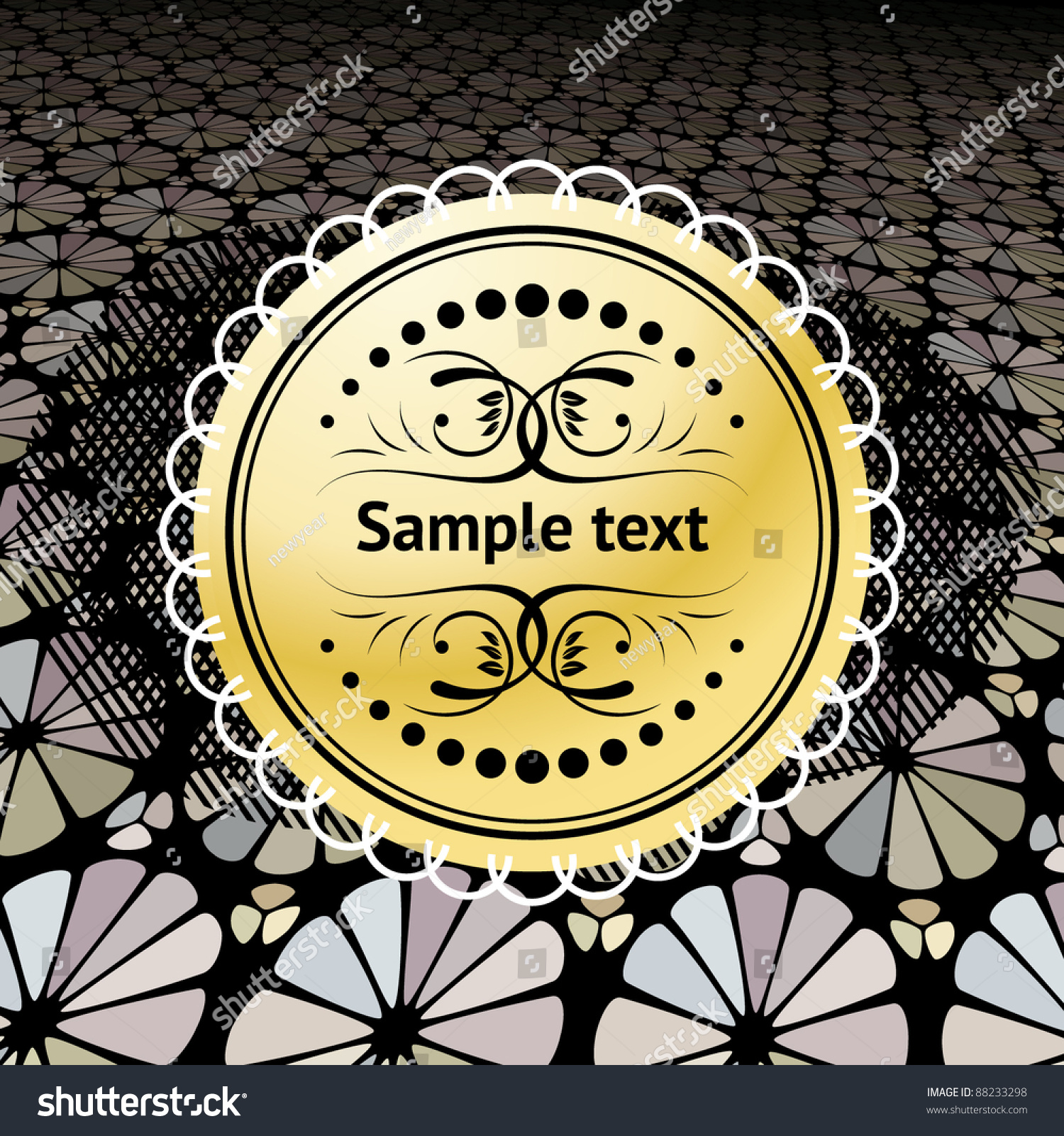 Gold Vintage Circle Frame Stock Vector (Royalty Free) 88233298 ...