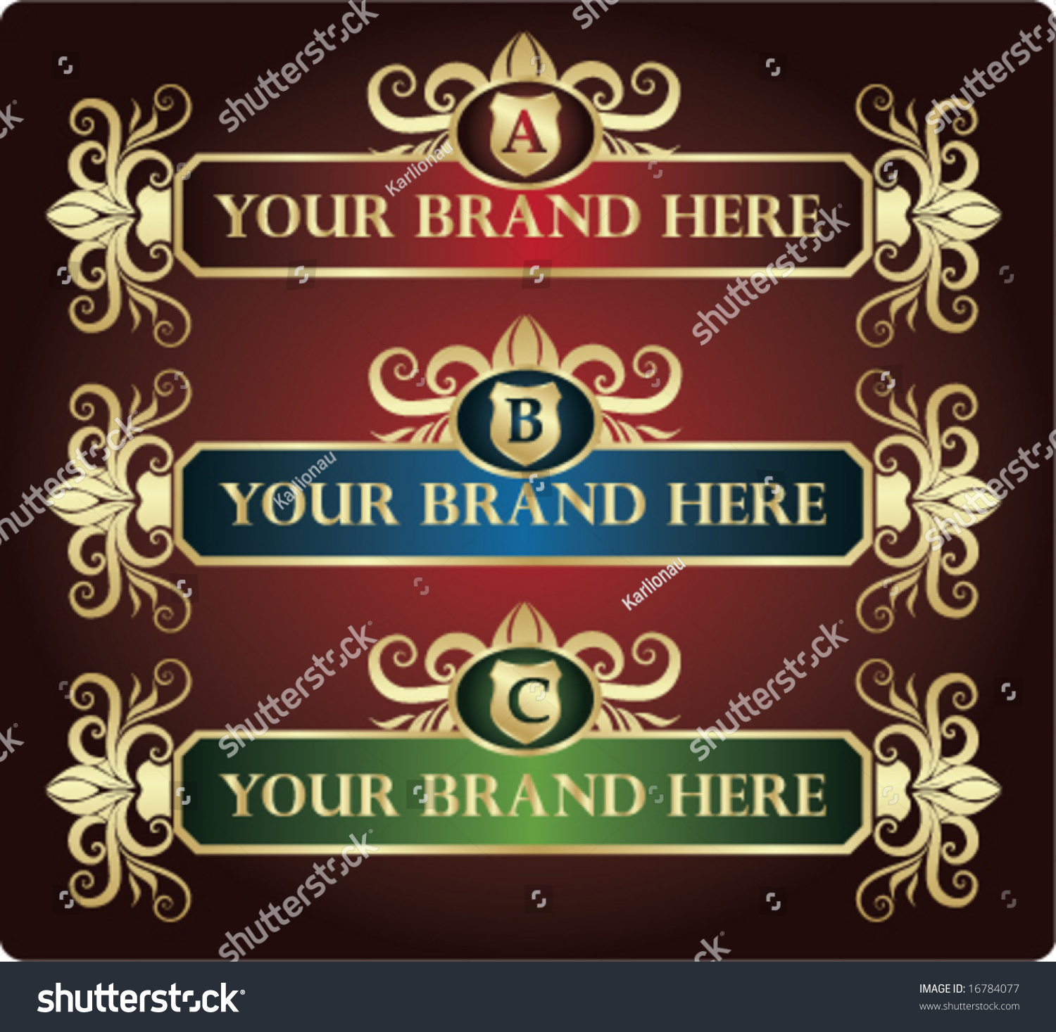 Gold Vintage Headers Stock Vector 16784077 : Shutterstock