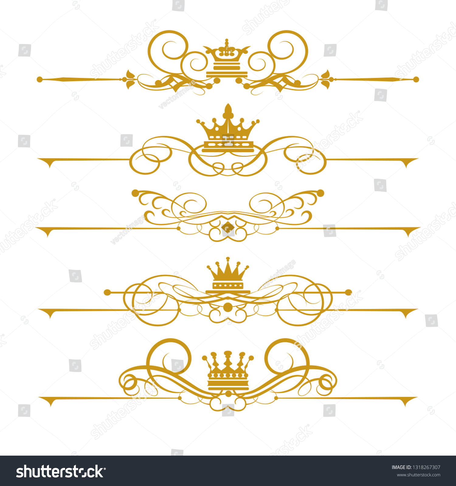 Gold Vintage Ornaments Royal Elements Vector Stock Vector (Royalty Free ...