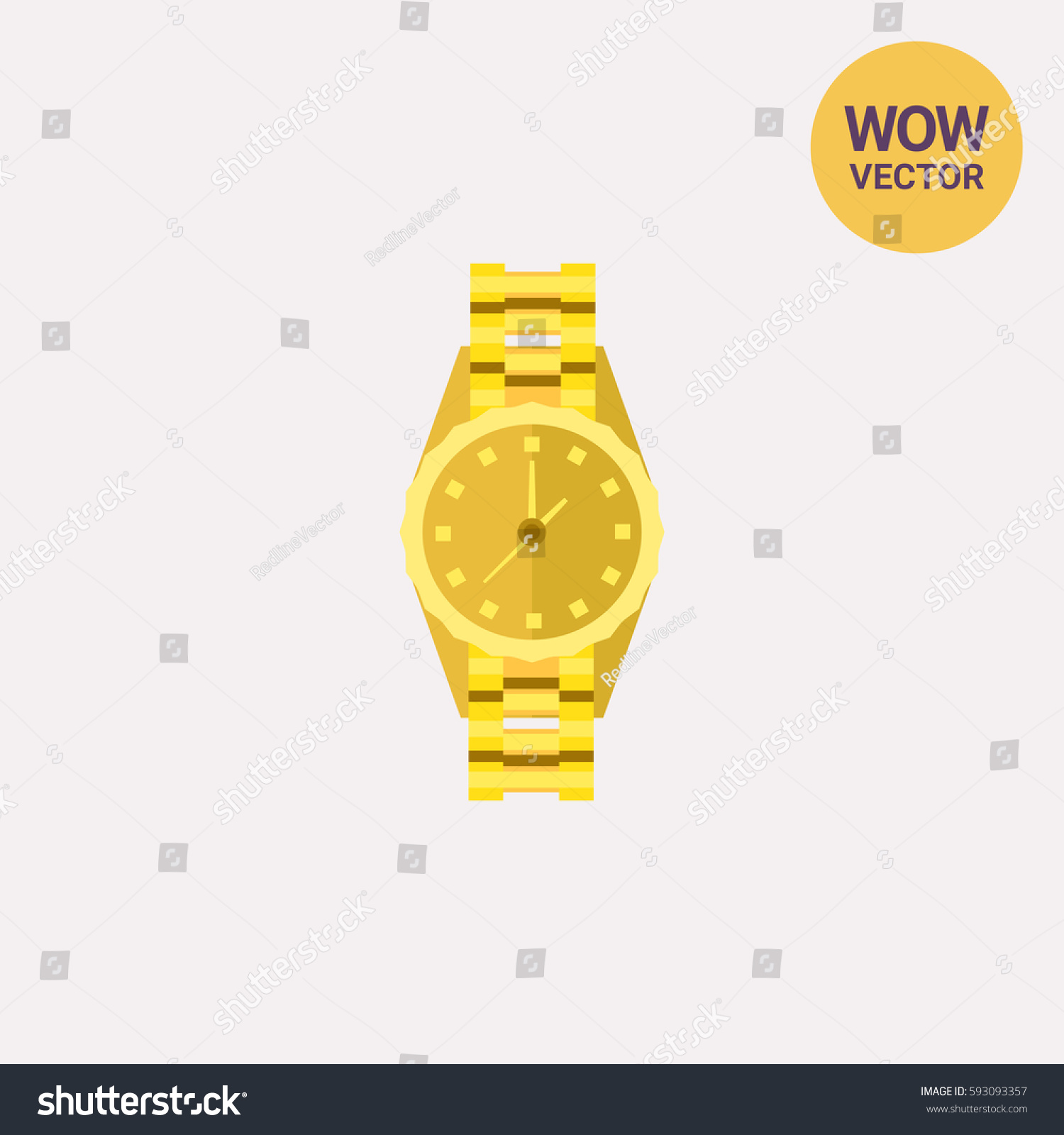 Gold Watch Icon Stock Vector (Royalty Free) 593093357 | Shutterstock