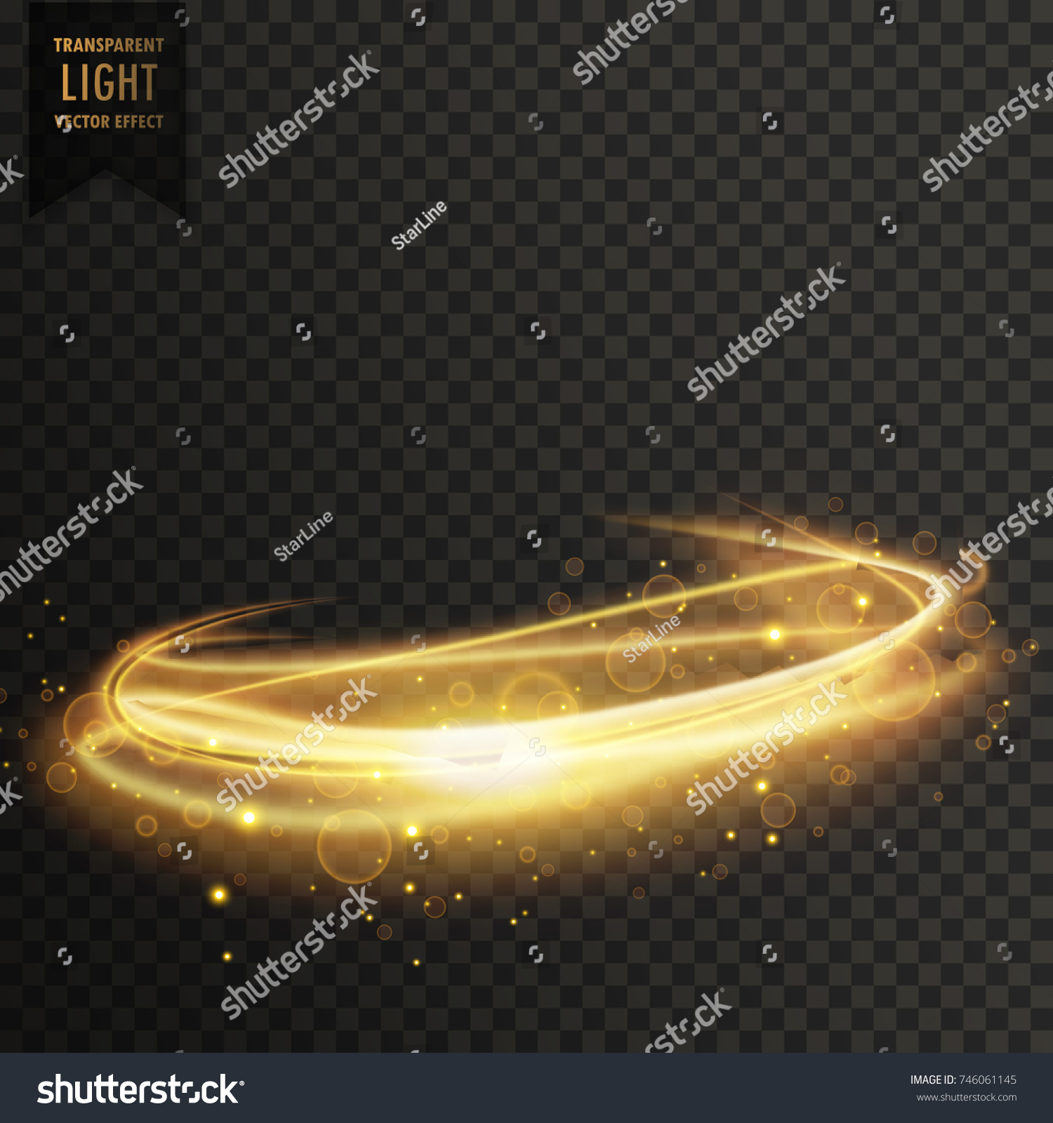 Golden Abstract Transparent Light Effect Background Stock Vector ...