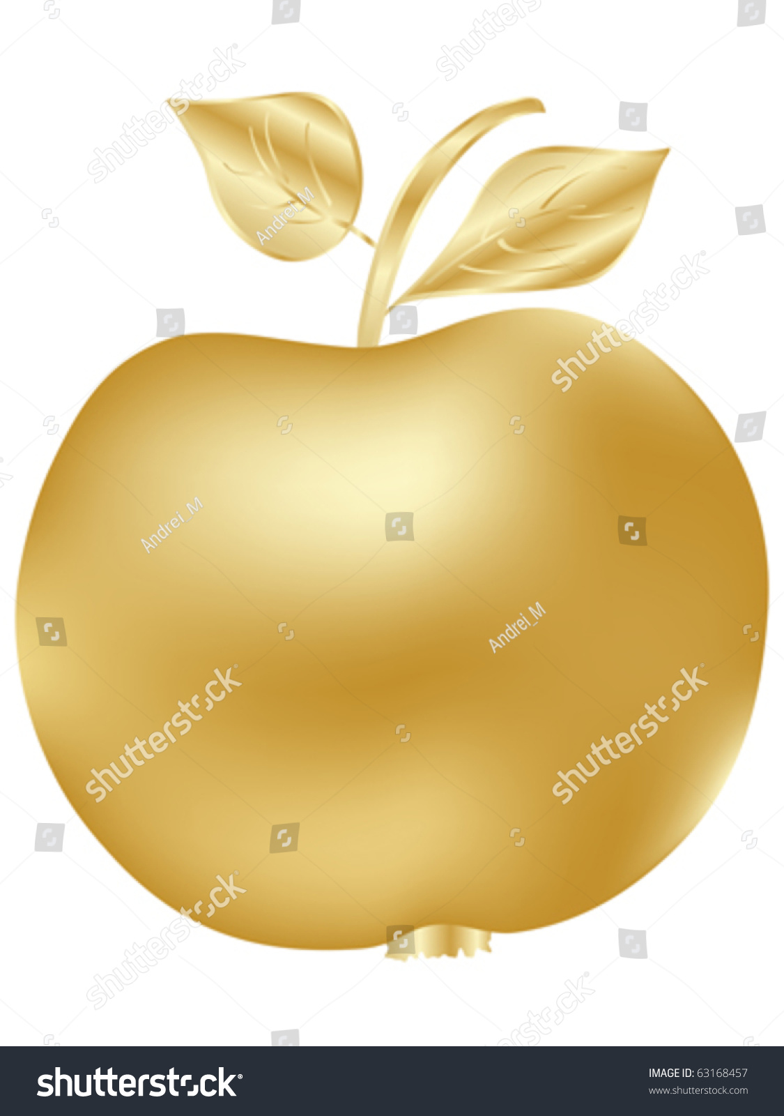 Golden Apple Stock Vector (Royalty Free) 63168457 - Shutterstock